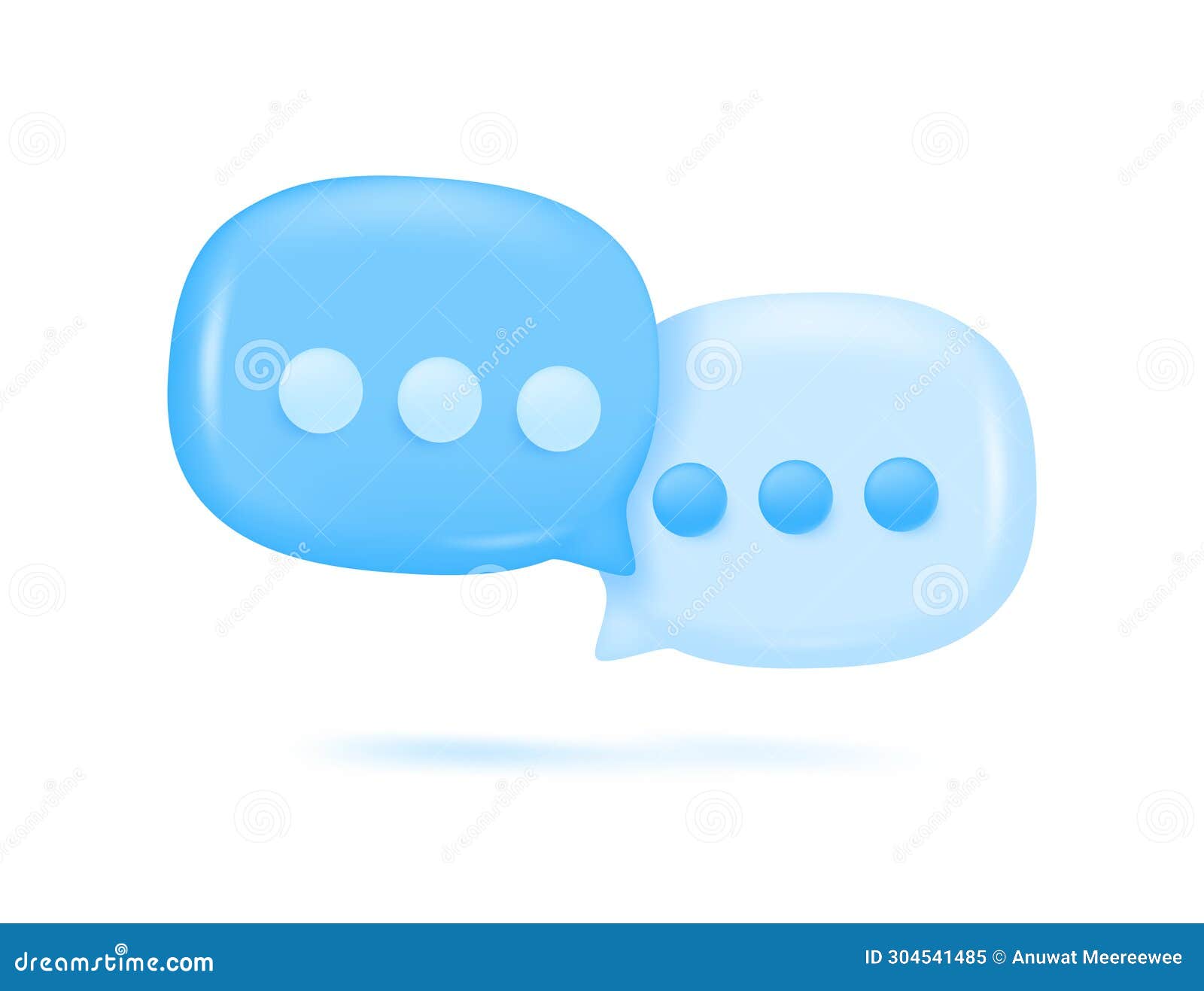 3D Shiny Speech Bubbles. Empty Square Speech Bubbles for Conversation ...