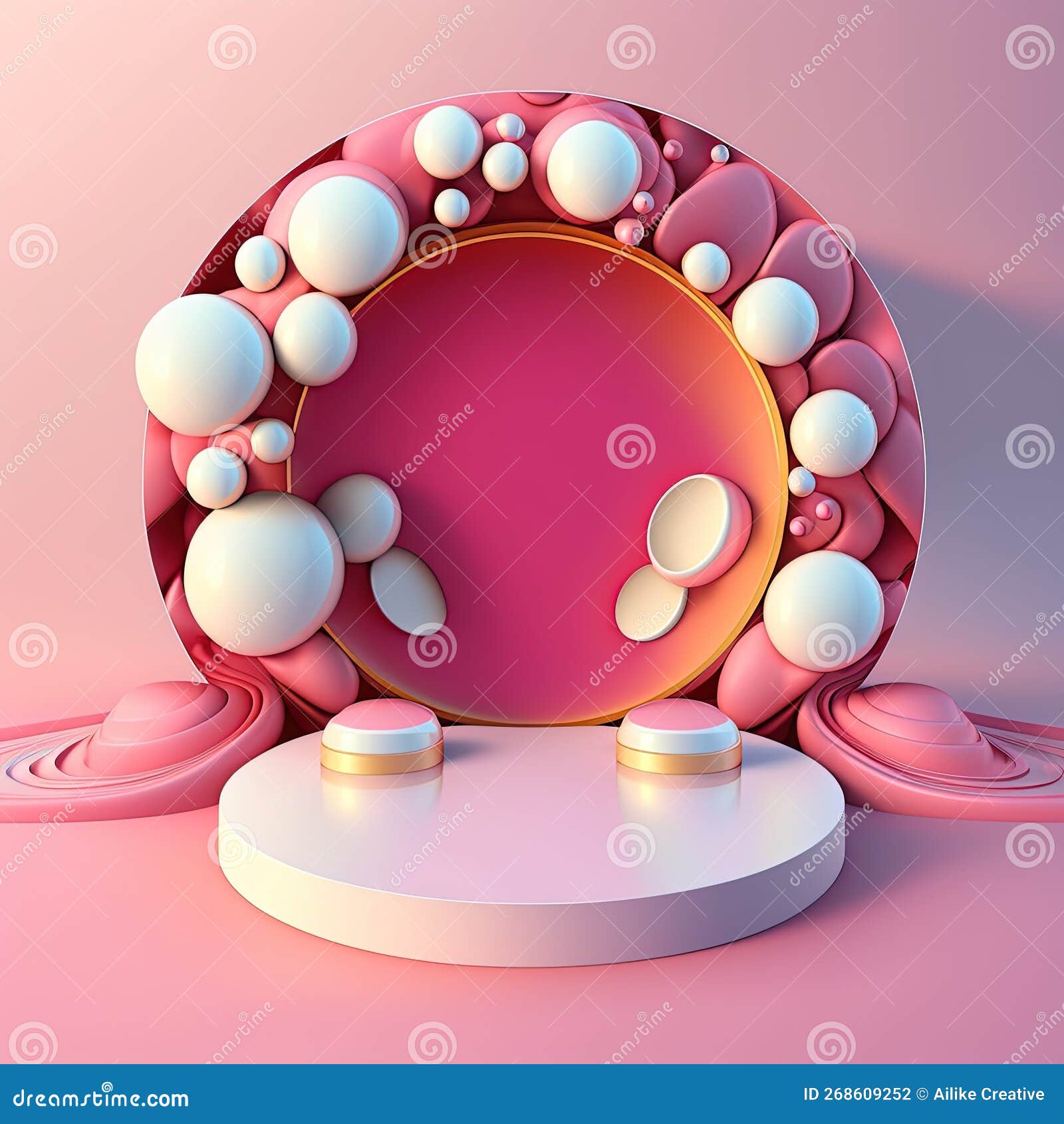 3D Shiny Stage with Easter Egg Decorations for Product Presentation ...