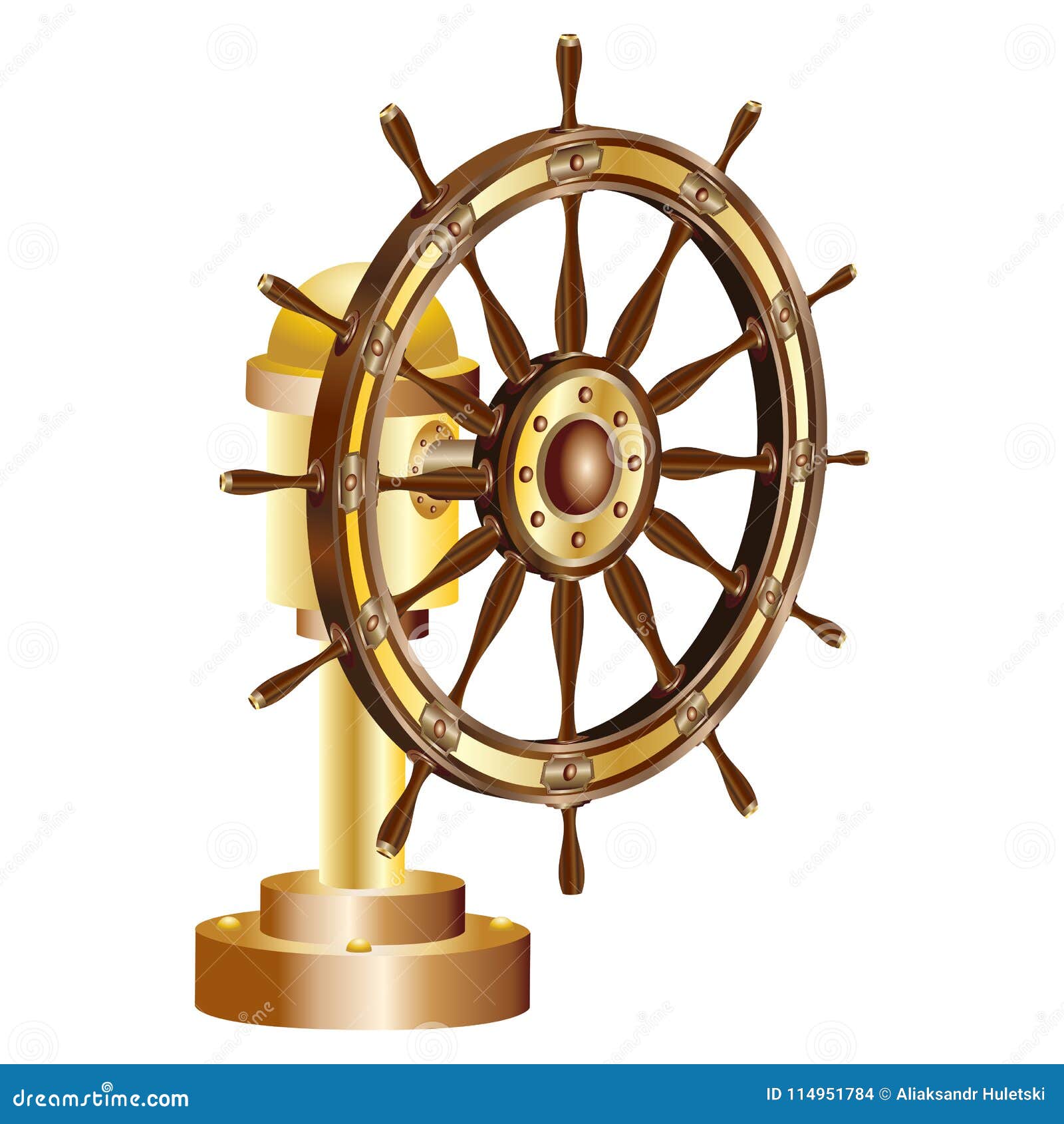 3d_ship_wheel_on_rack иллюстрация вектора. иллюстрации насчитывающей ...