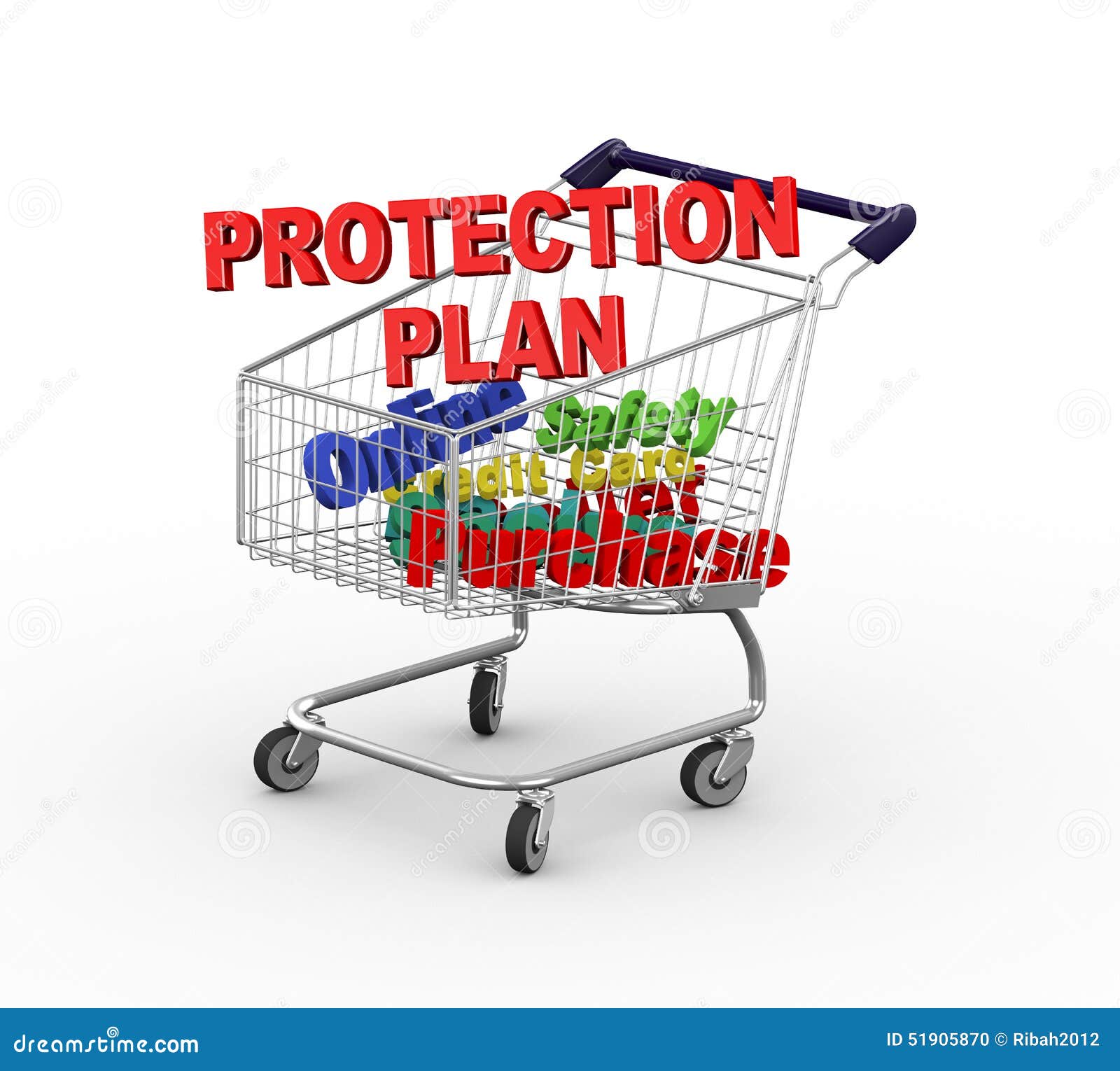 3d Shopping Cart Trolley Protection Plan Stock Illustration ...