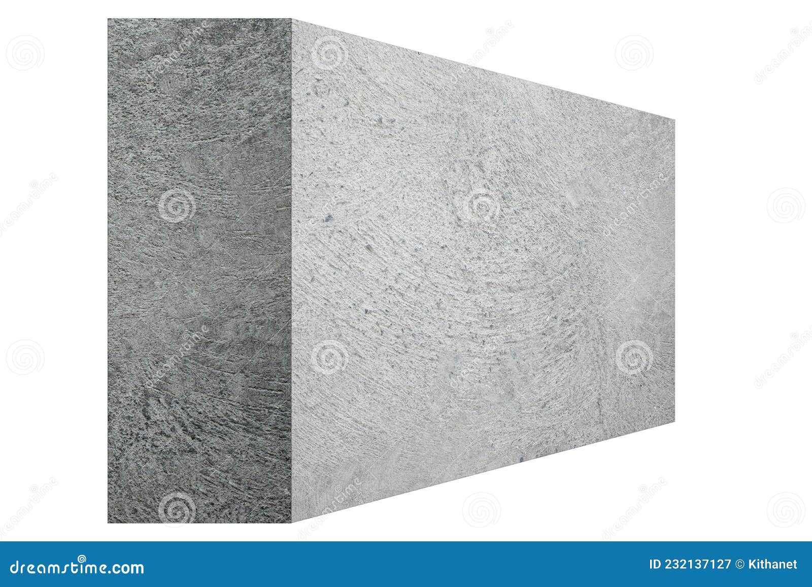3D or Side View Concrete Wall Isolated on White Background Stock Image ...