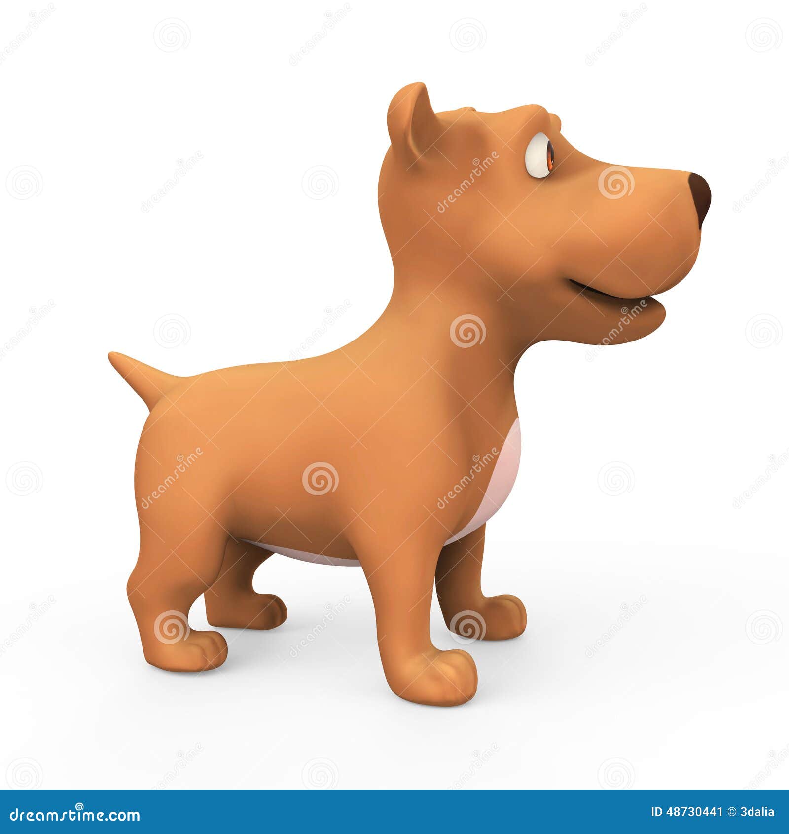 3d Side View of a Cute Puppy Dog Stock Illustration - Illustration of ...