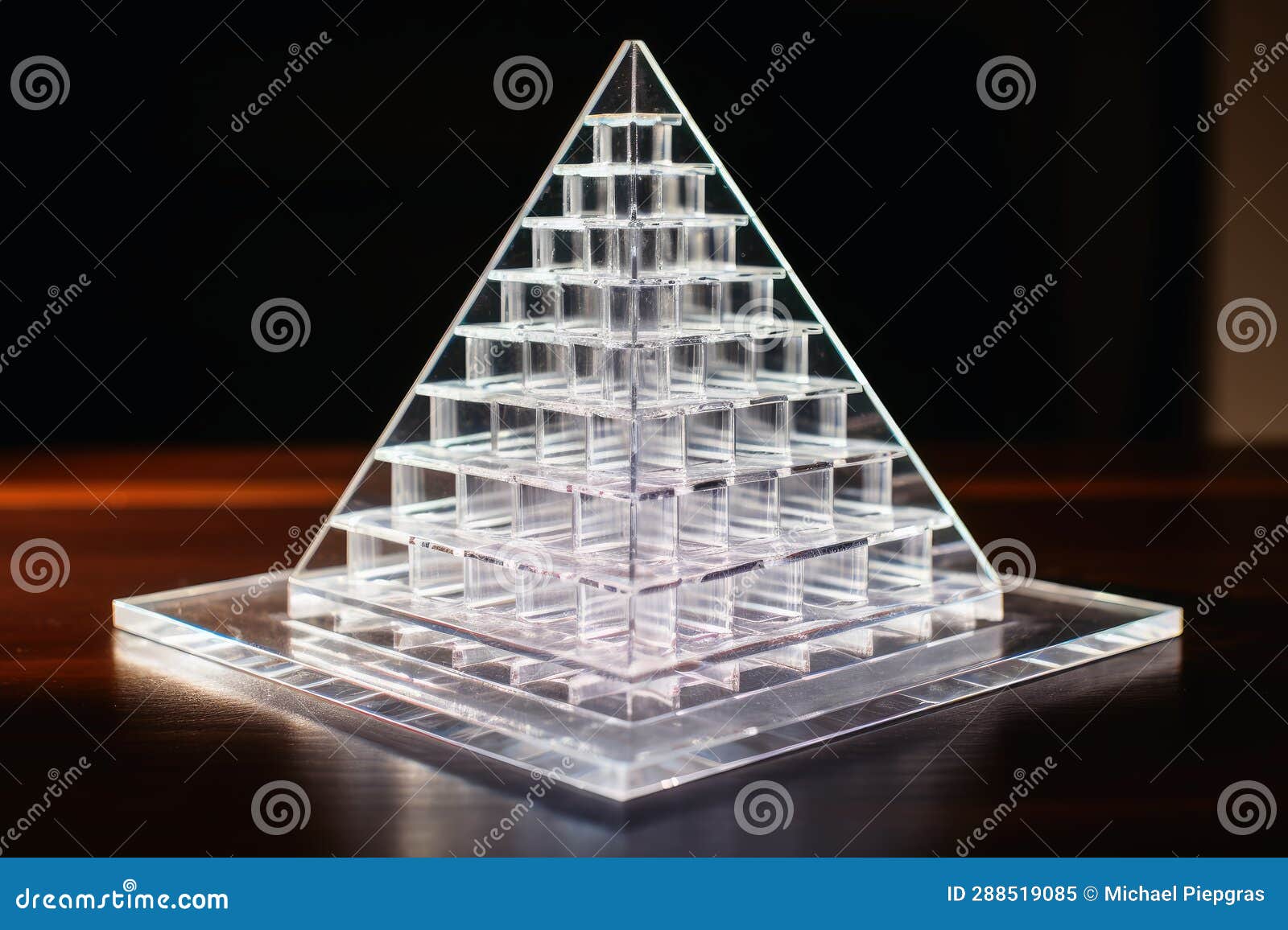 A 3D Sierpinski Pyramid Made of Glass Stock Illustration - Illustration ...