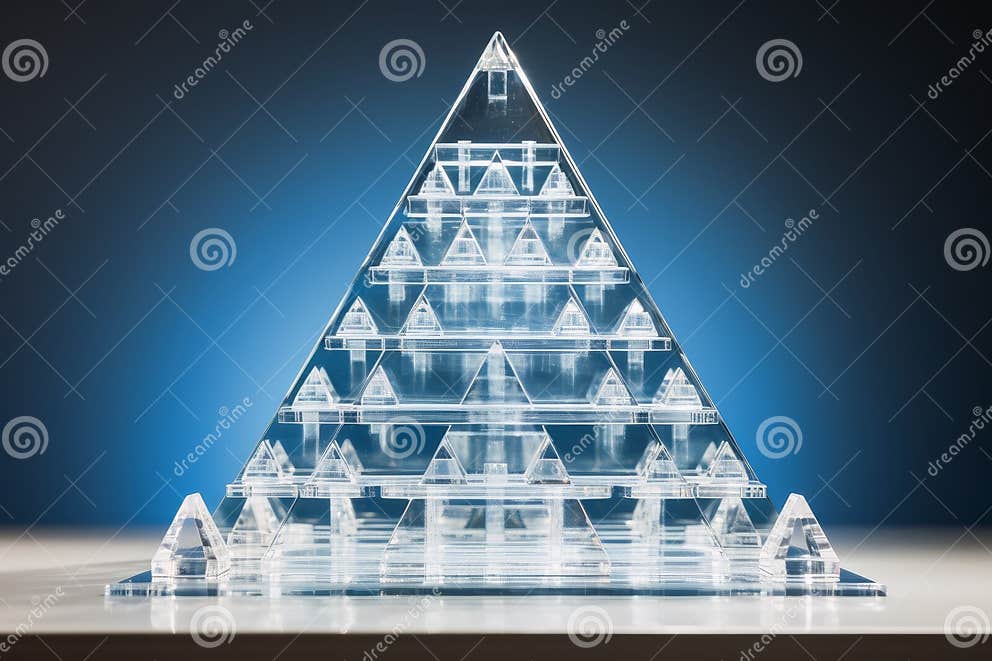 A 3D Sierpinski Pyramid Made of Glass Stock Illustration - Illustration ...