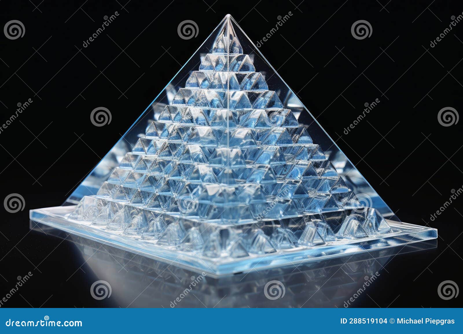 A 3D Sierpinski Pyramid Made of Glass Stock Illustration - Illustration ...