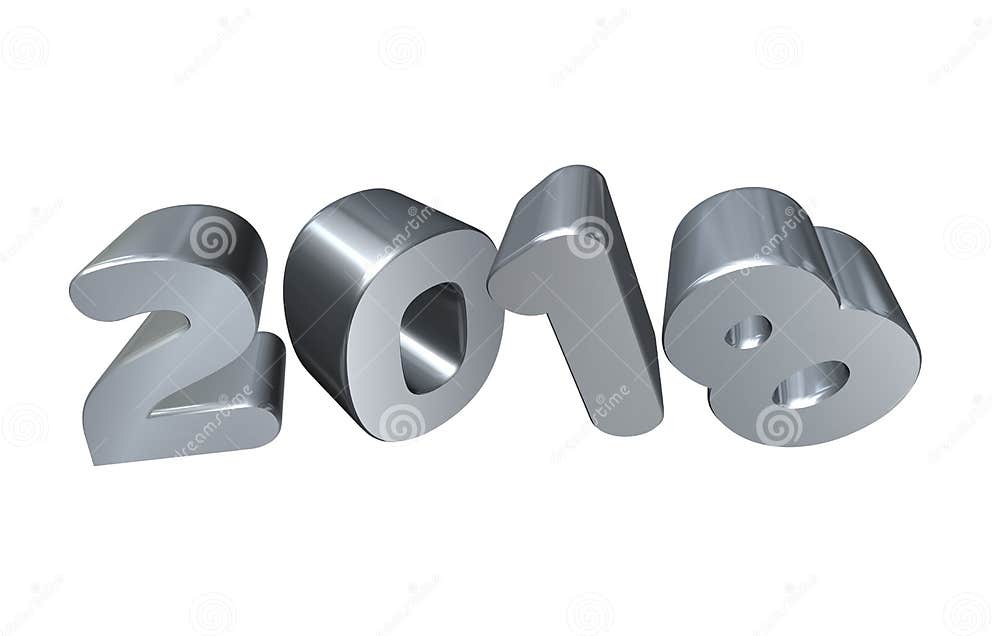 3D 2018 Sign stock photo. Illustration of white, sign - 105225430