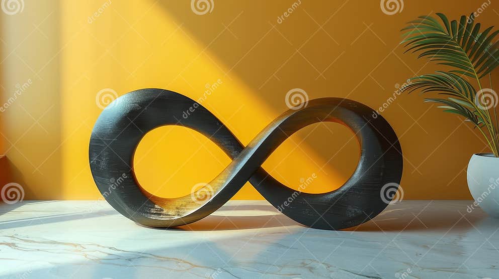 A 3D Sign in the Shape of Infinity. Infinity Icon on the Background ...