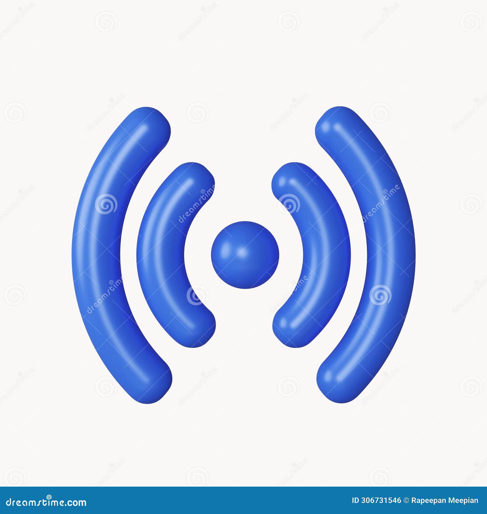 3d Signal Network Symbol. Icon Isolated on White Background. 3d ...