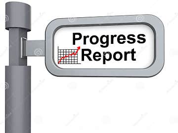 3d Signpost with Words Progress Report Stock Illustration ...