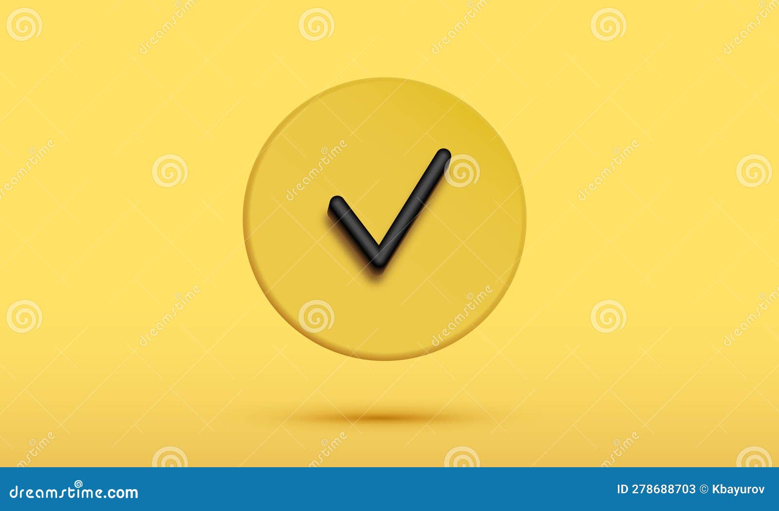Yellow Check Mark Symbol Cartoon Vector | CartoonDealer.com #278688703