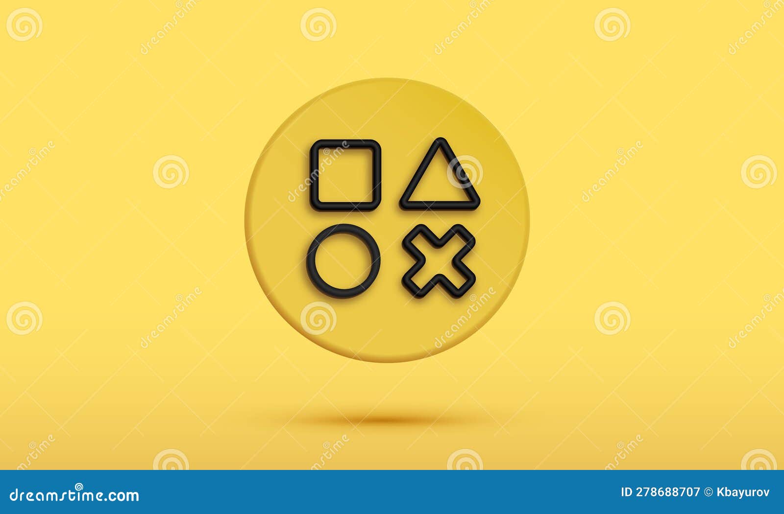 Yellow Triangle Circle Cross Square Symbol and Sign Stock Vector ...