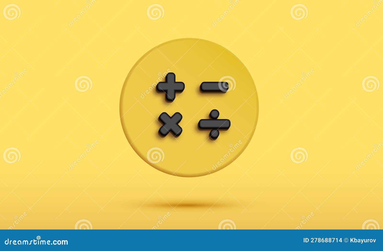 Yellow Plus Minus Devide Multiply Symbol Stock Vector - Illustration of ...