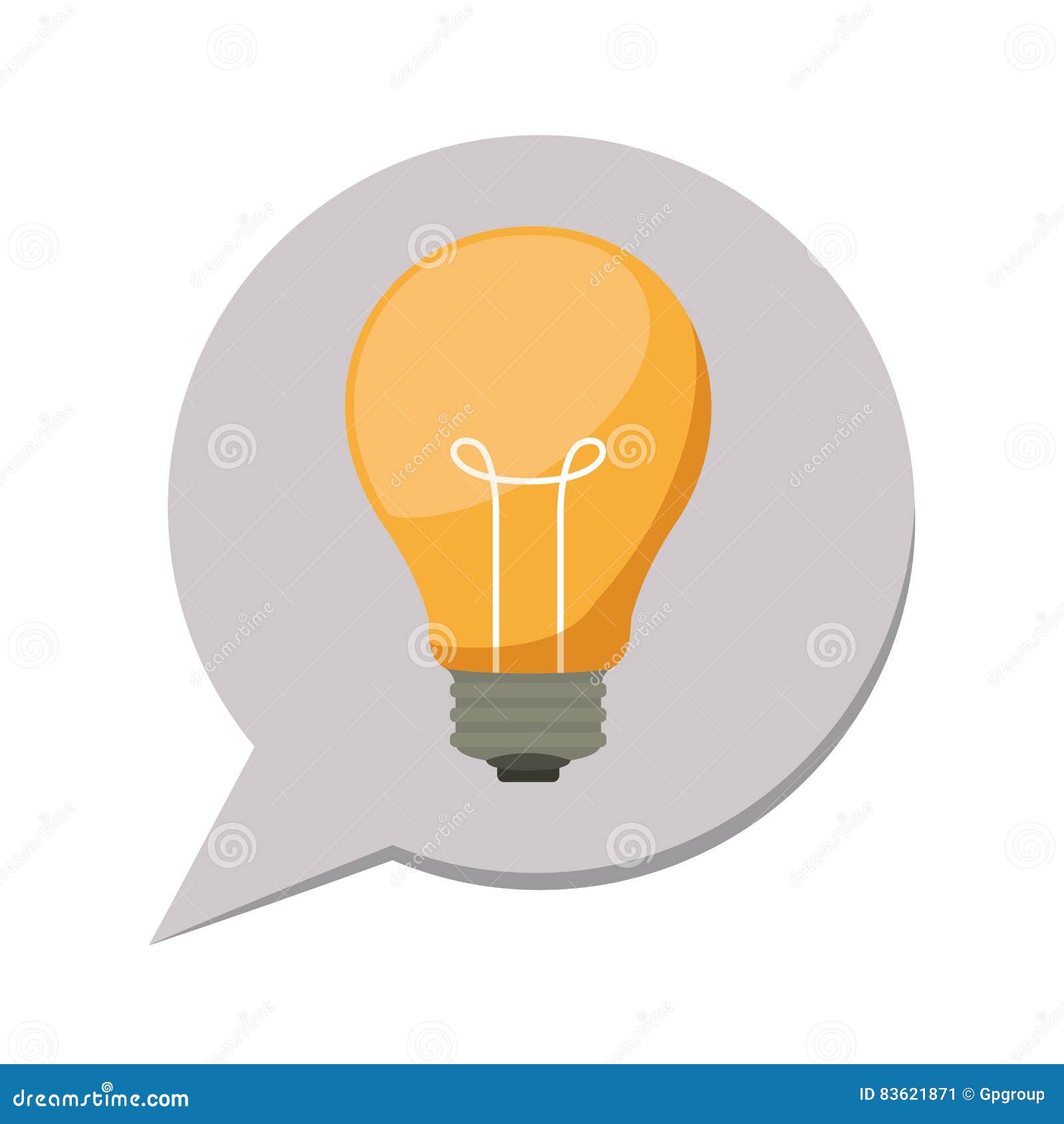 3d Silhouette Dialog with Light Bulb Inside Stock Vector - Illustration ...