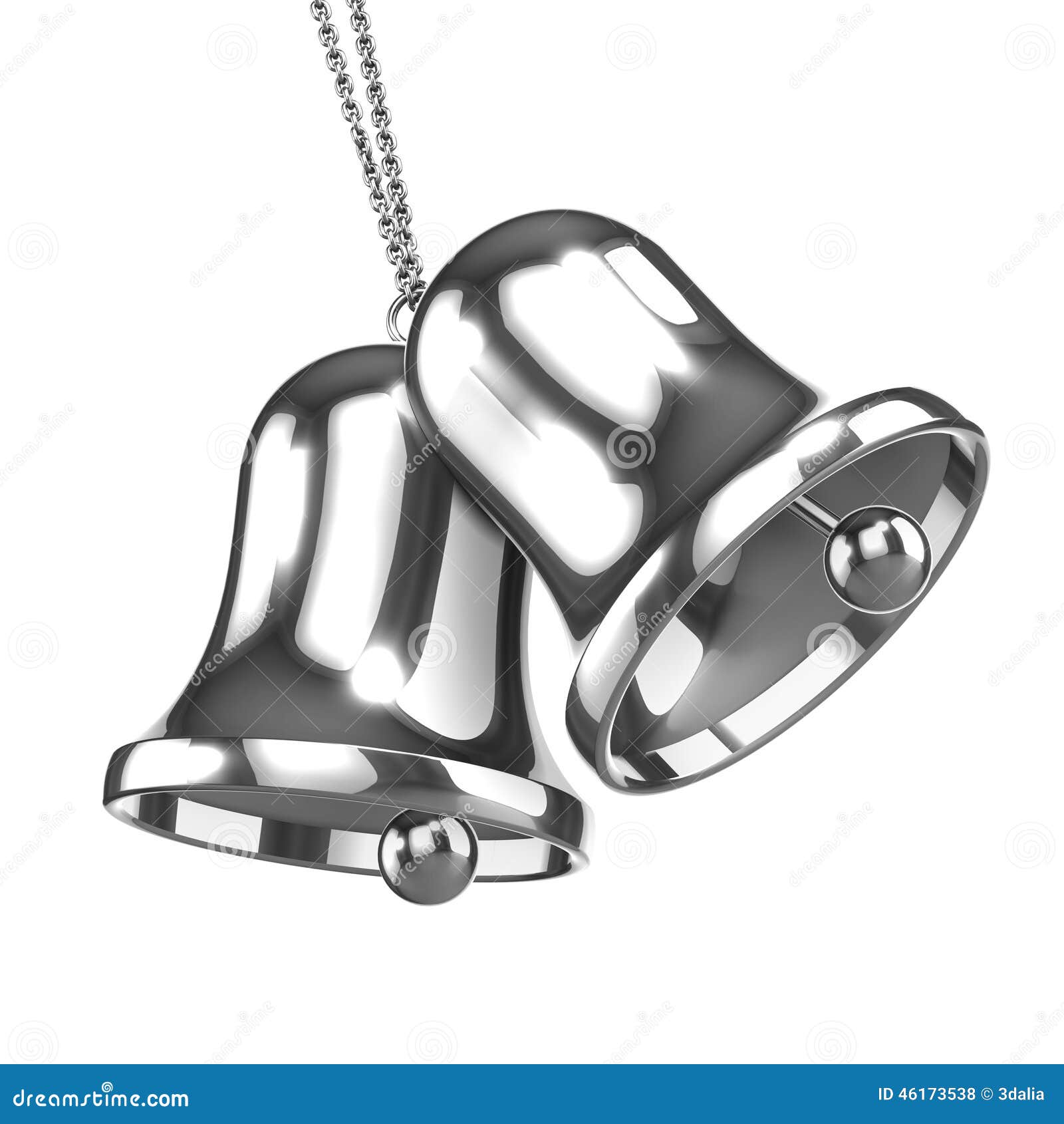 3d Silver bells stock illustration. Illustration of greetings - 46173538