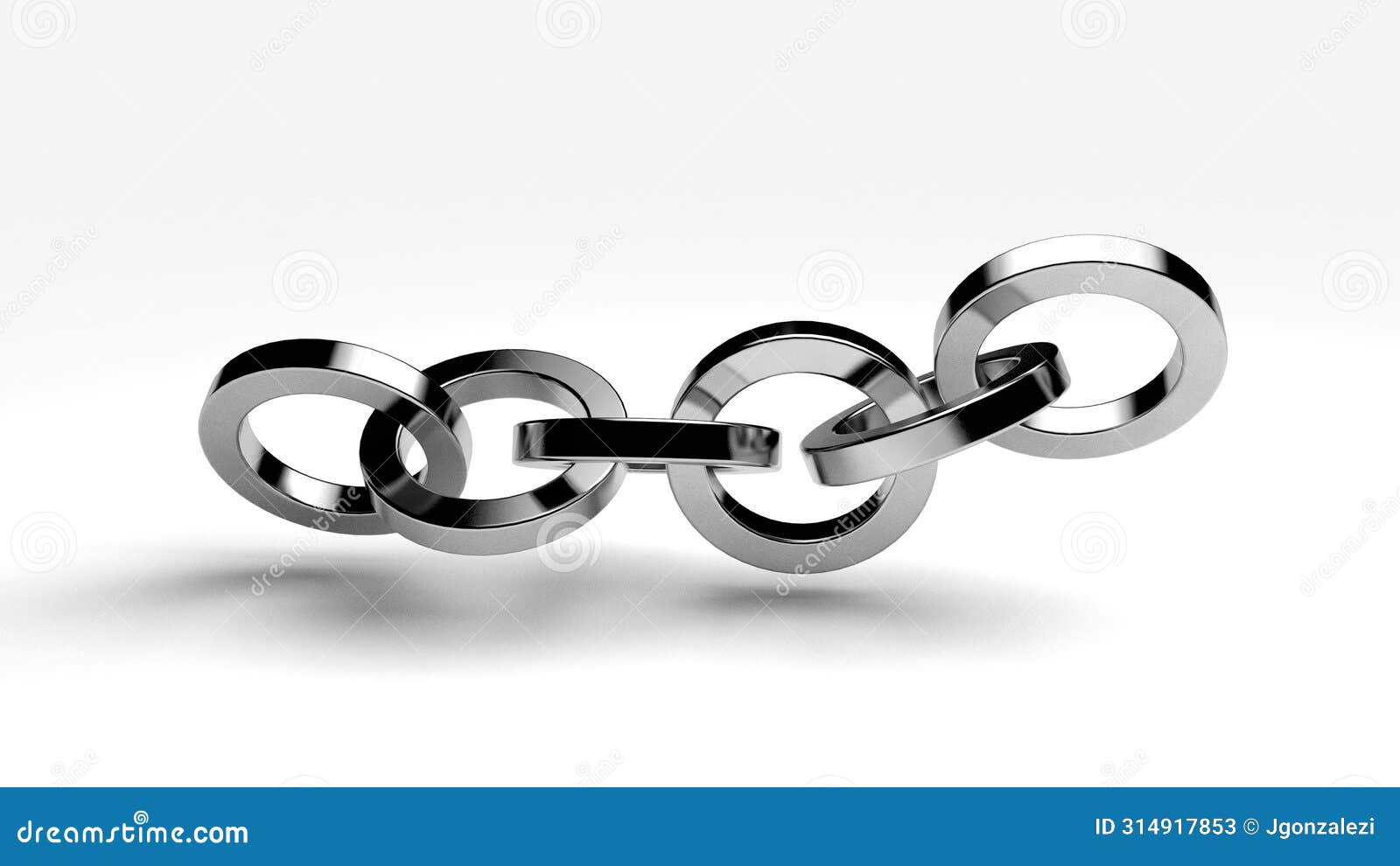 3D Silver Chain Links Isolated on White Stock Illustration ...