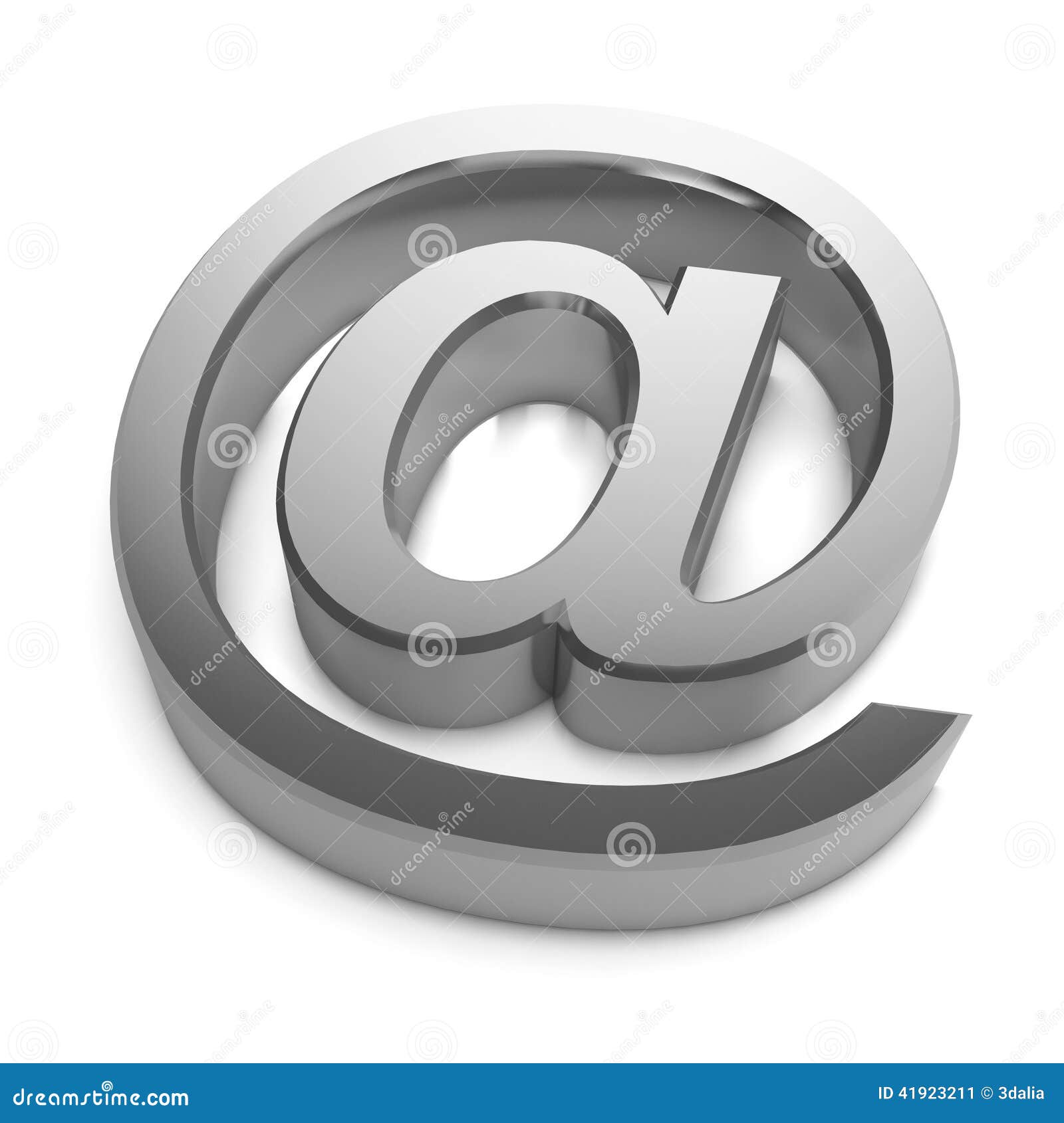 3d Silver Email Address Symbol Stock Illustration - Illustration of ...