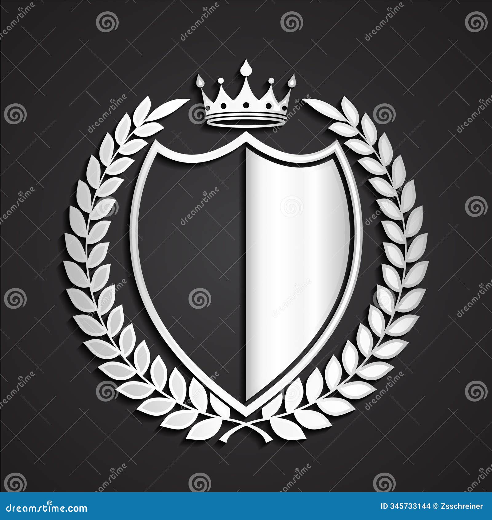 Shield Wreath Vector Shield Wreath Stock Illustrations – 10,686