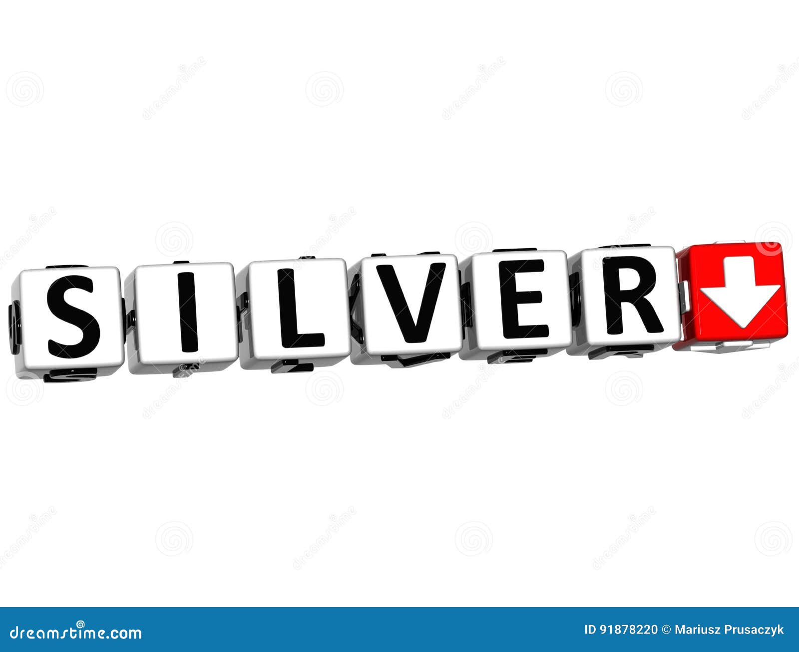 3D Silver Index Button Click Here Block Text Stock Illustration ...