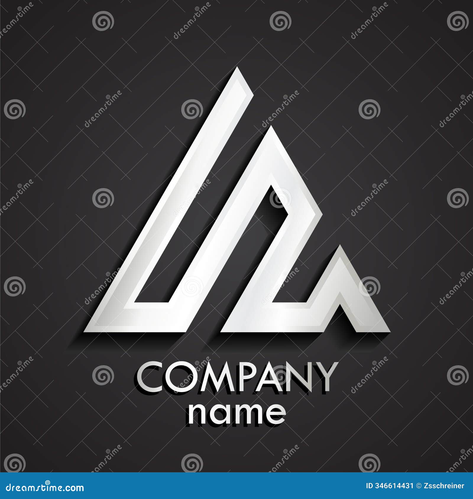 3d Silver Linear Triangle Delta Logo Vector Illustration ...
