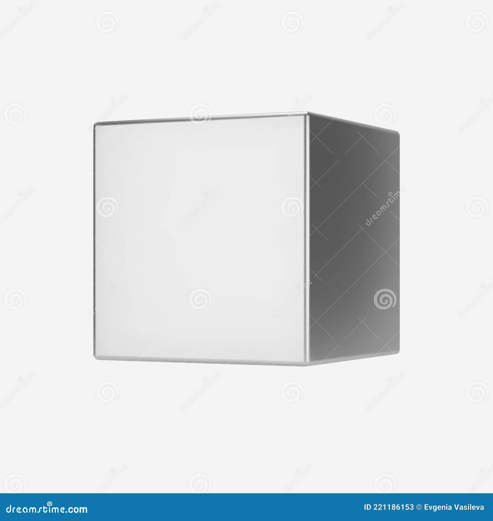 3d Silver Metal Cube Isolated on Light Background. Render a Rotating ...