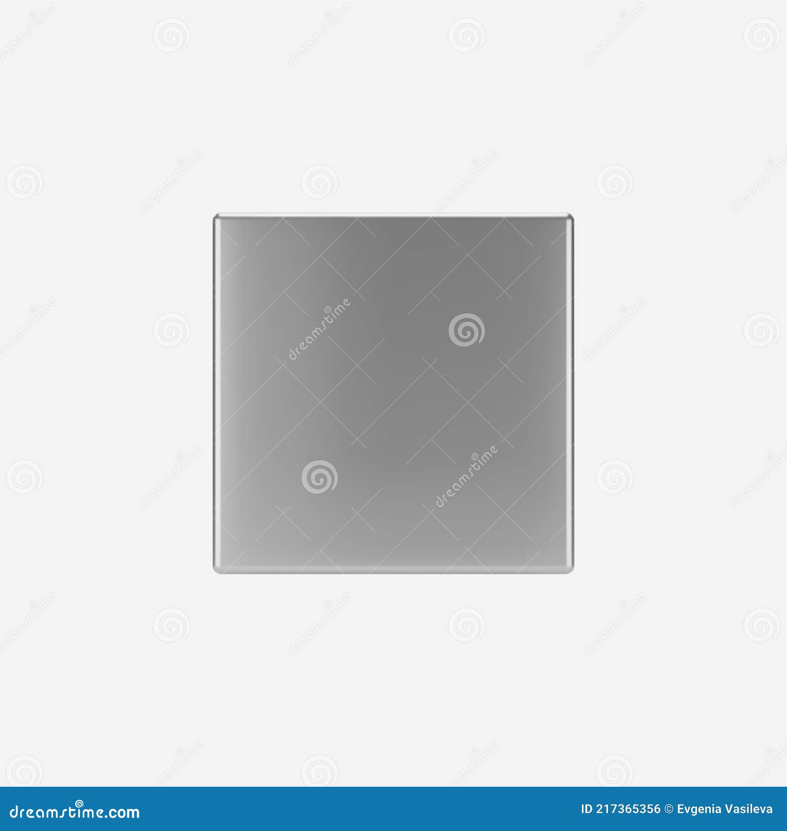 3d Silver Metal Front View Cube Isolated on Light Background. Render a ...
