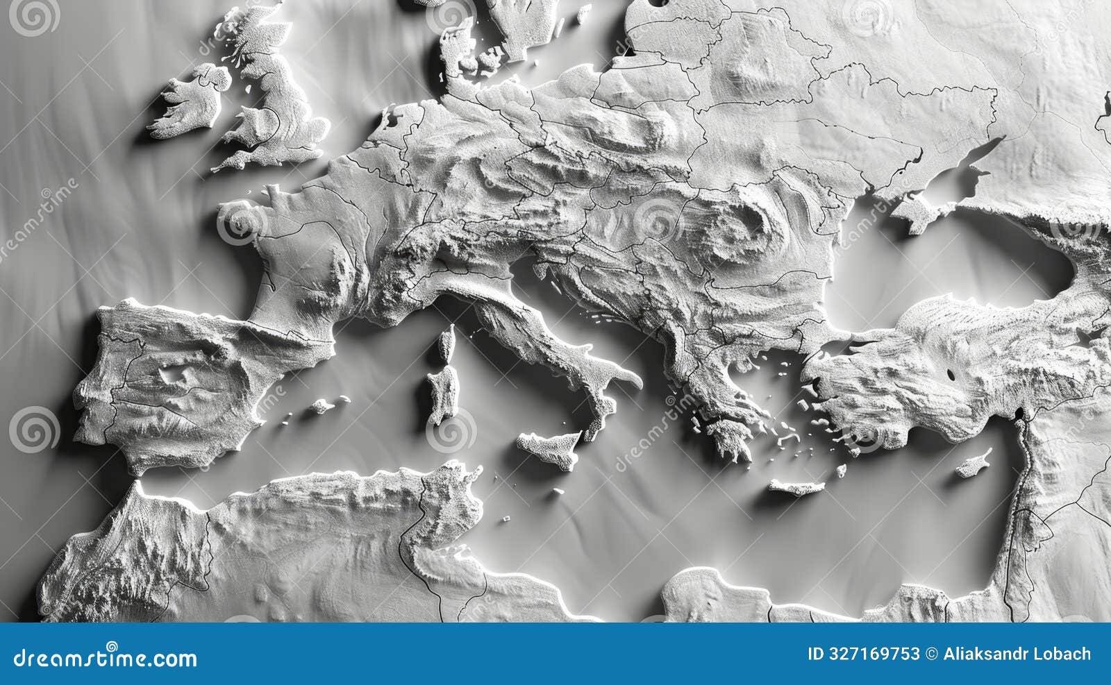 3D Silver Metallic Embossed World Map. Silver World Map Stock Image ...