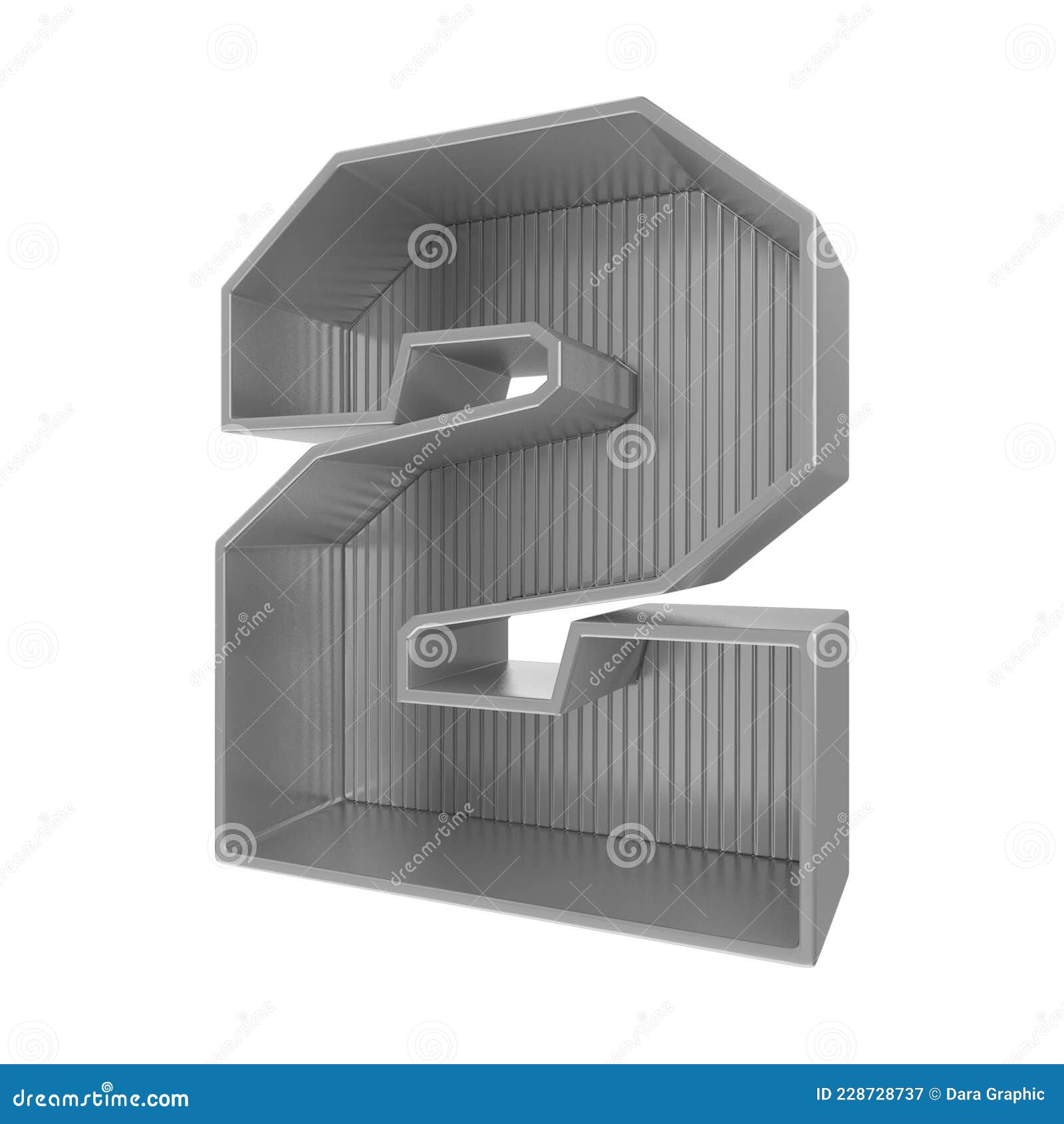 3d Silver Number 2 Rendering Background Stock Illustration ...