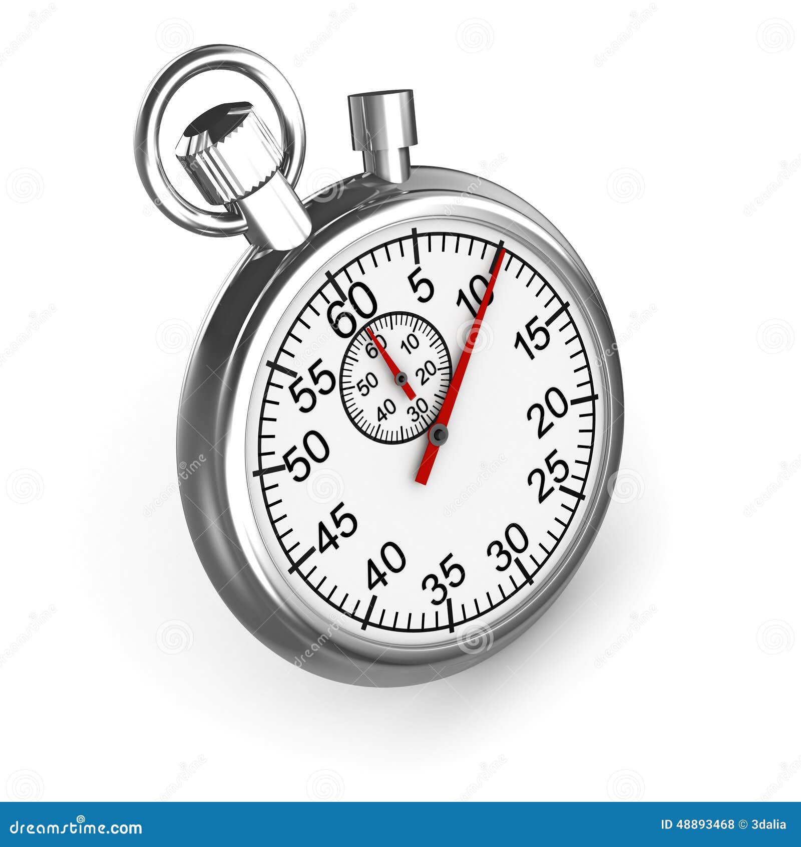 3d Silver stopwatch stock illustration. Illustration of chrome - 48893468