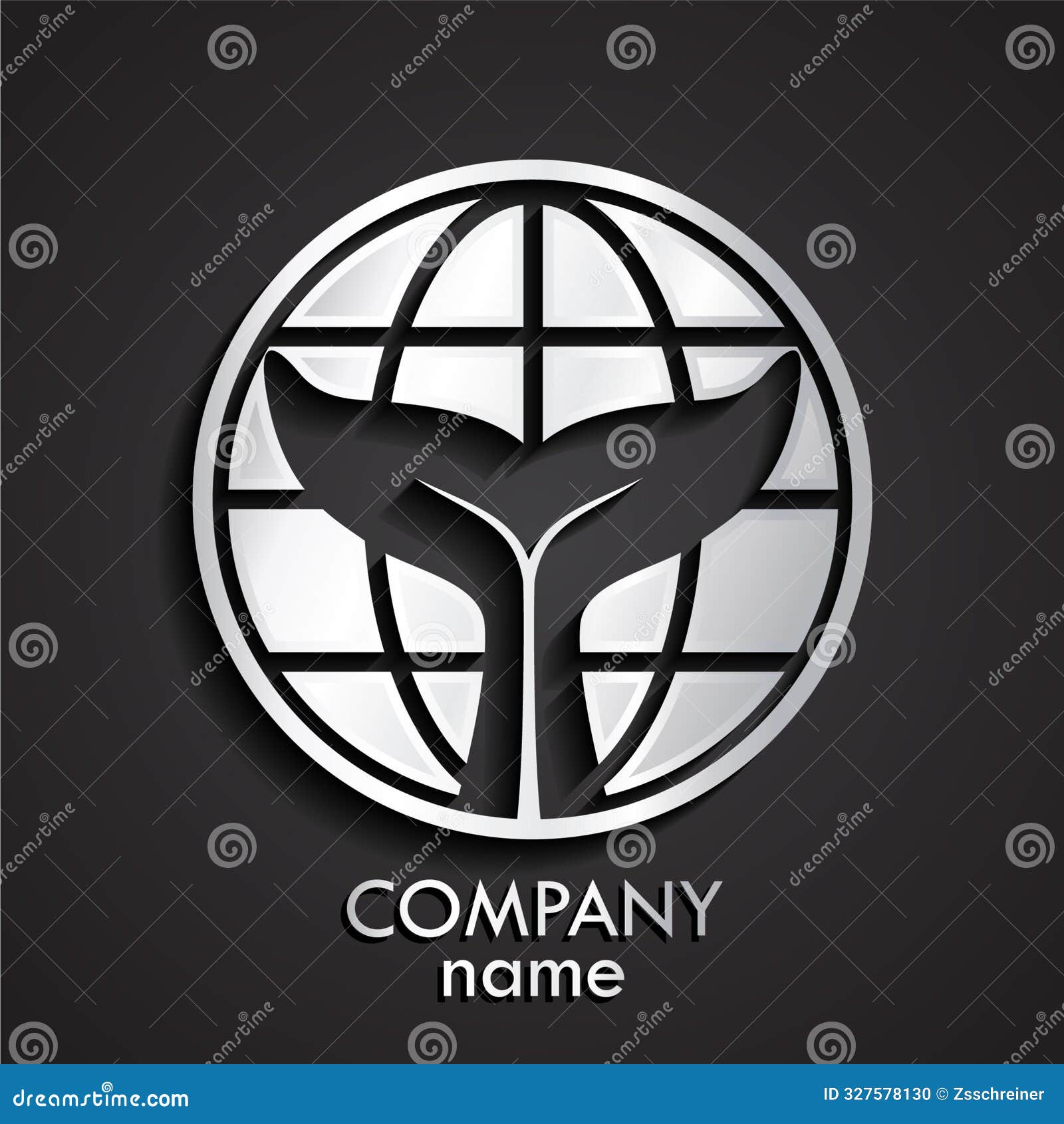 Whale Tail, Seagull, Wave And Harpoon Circle Frame Shape, Logo Icon ...