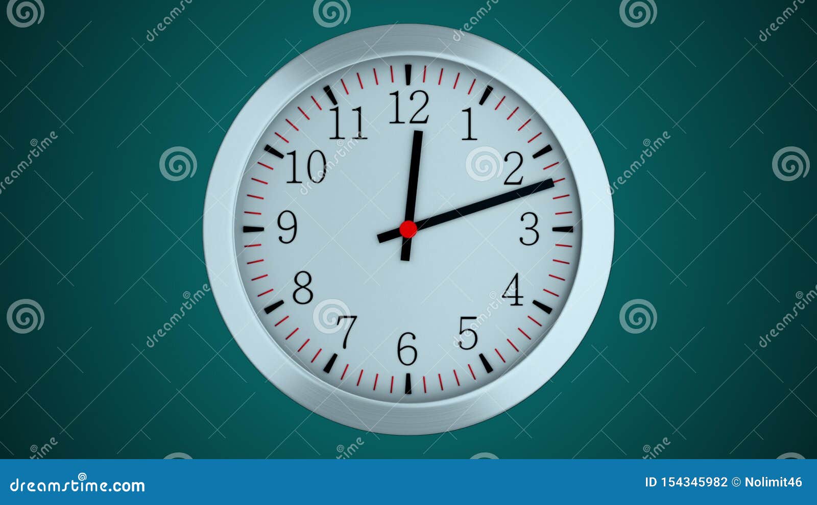 3d Simple Clock With Hour, Second And Minute Arrows Is In Space ...