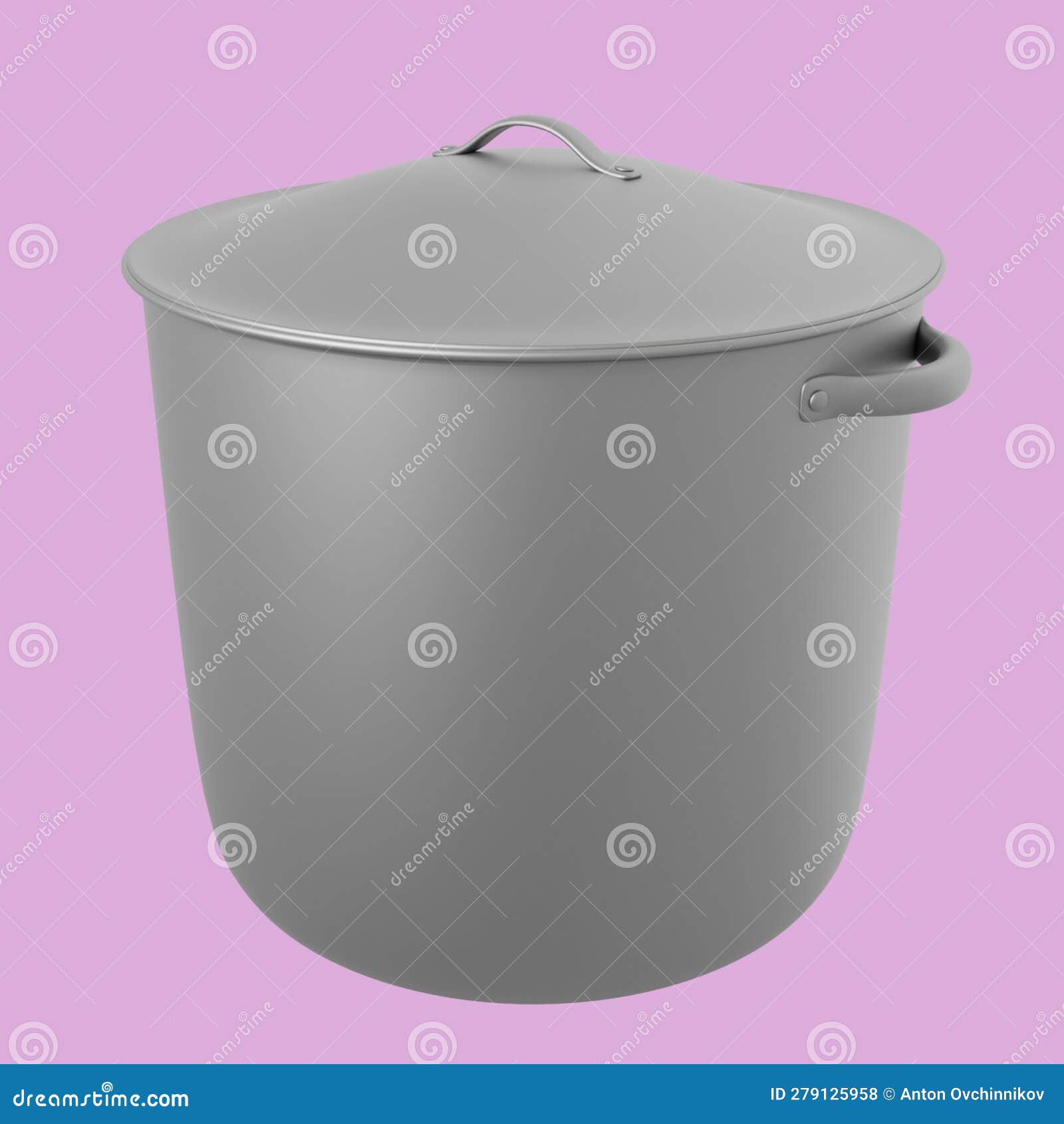 3D Simple Cute Pan Aluminum Stock Illustration - Illustration of dinner ...