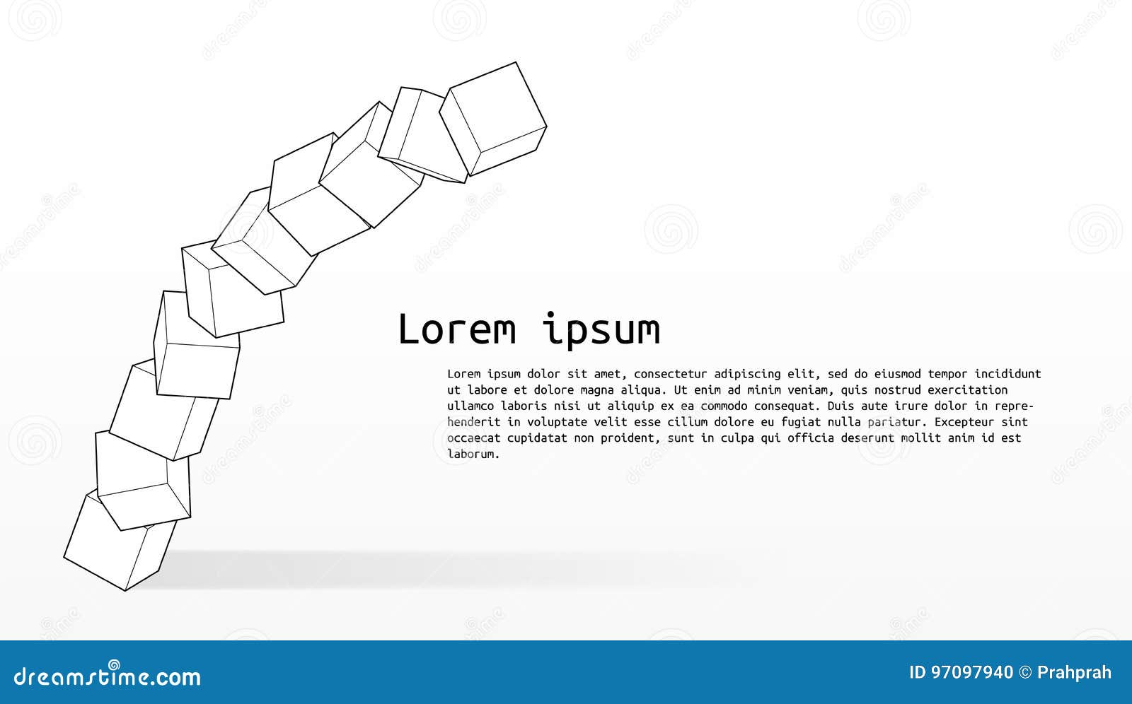 3d Simple Falling Cubes. Risk Abstract Template Stock Vector ...