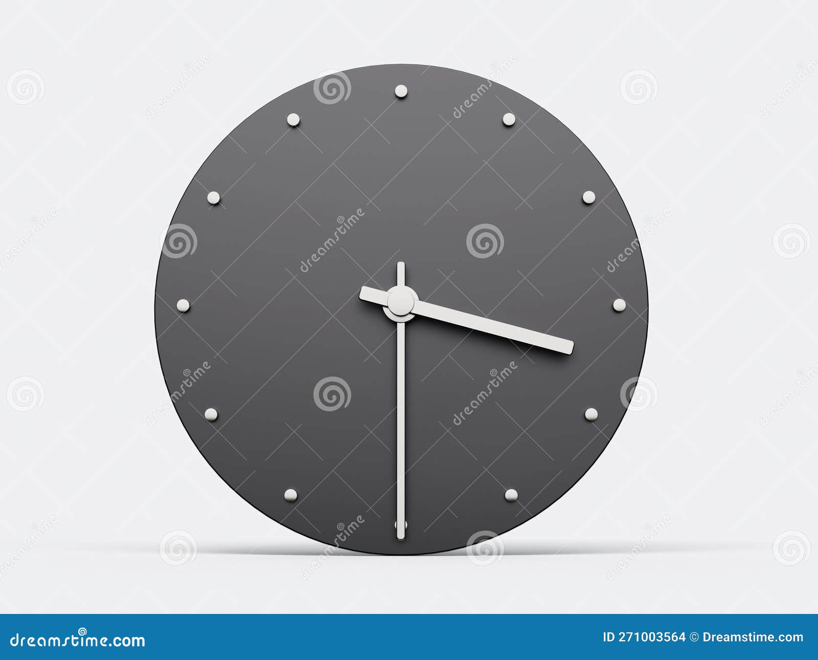 3d Simple Gray Round Wall Clock 3:30 Three Thirty Half Past Three ...