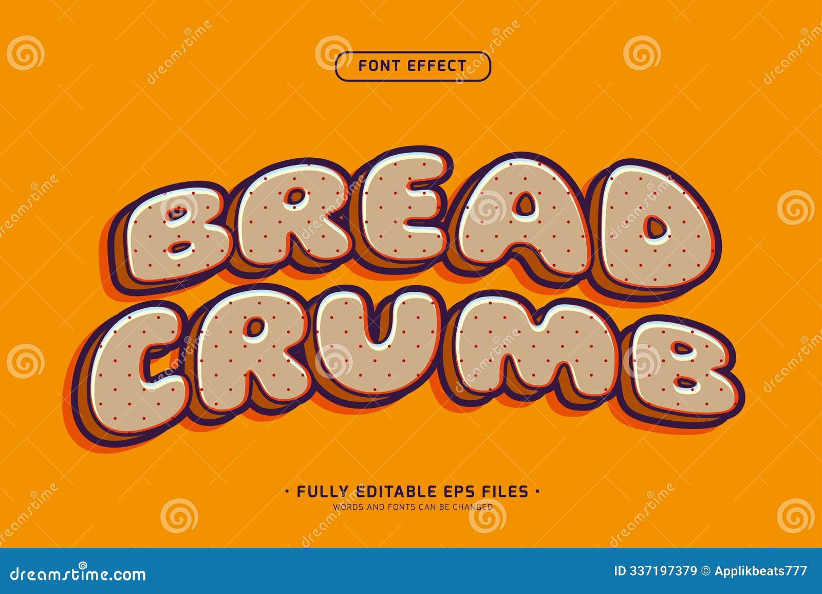 3d Simple Minimalist Font Style with Bread Crumb Text Editable Text ...