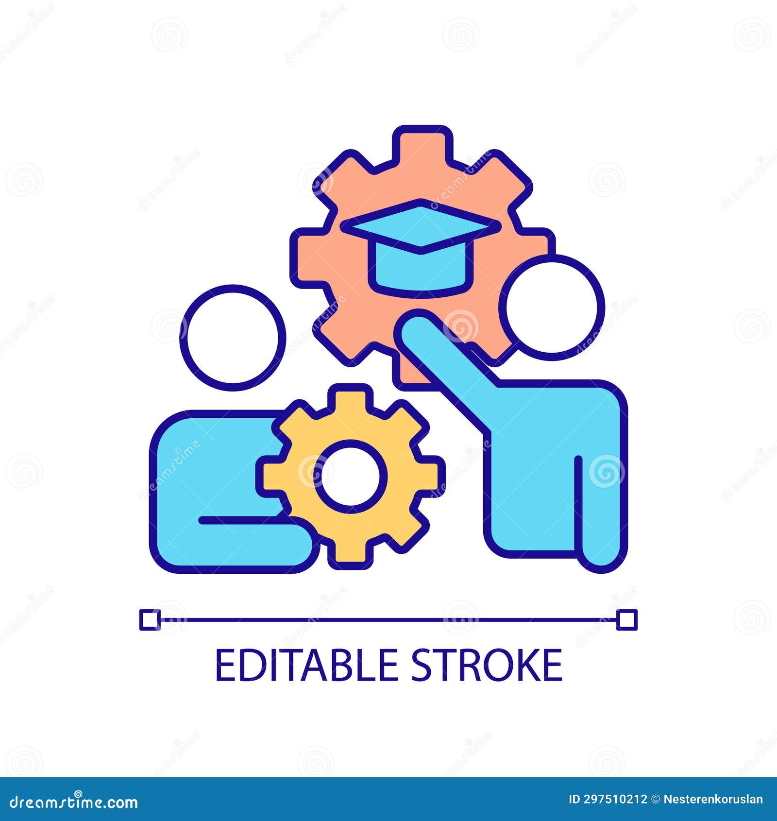 2D Simple Thin Line Active Engagement Icon Stock Vector - Illustration ...