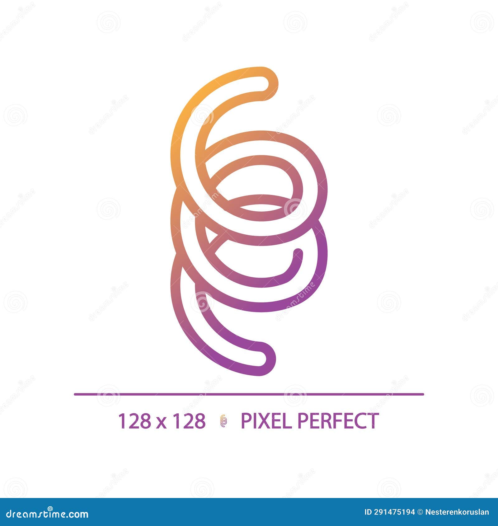 2D Simple Thin Line Gradient Spirochete Icon Stock Illustration ...