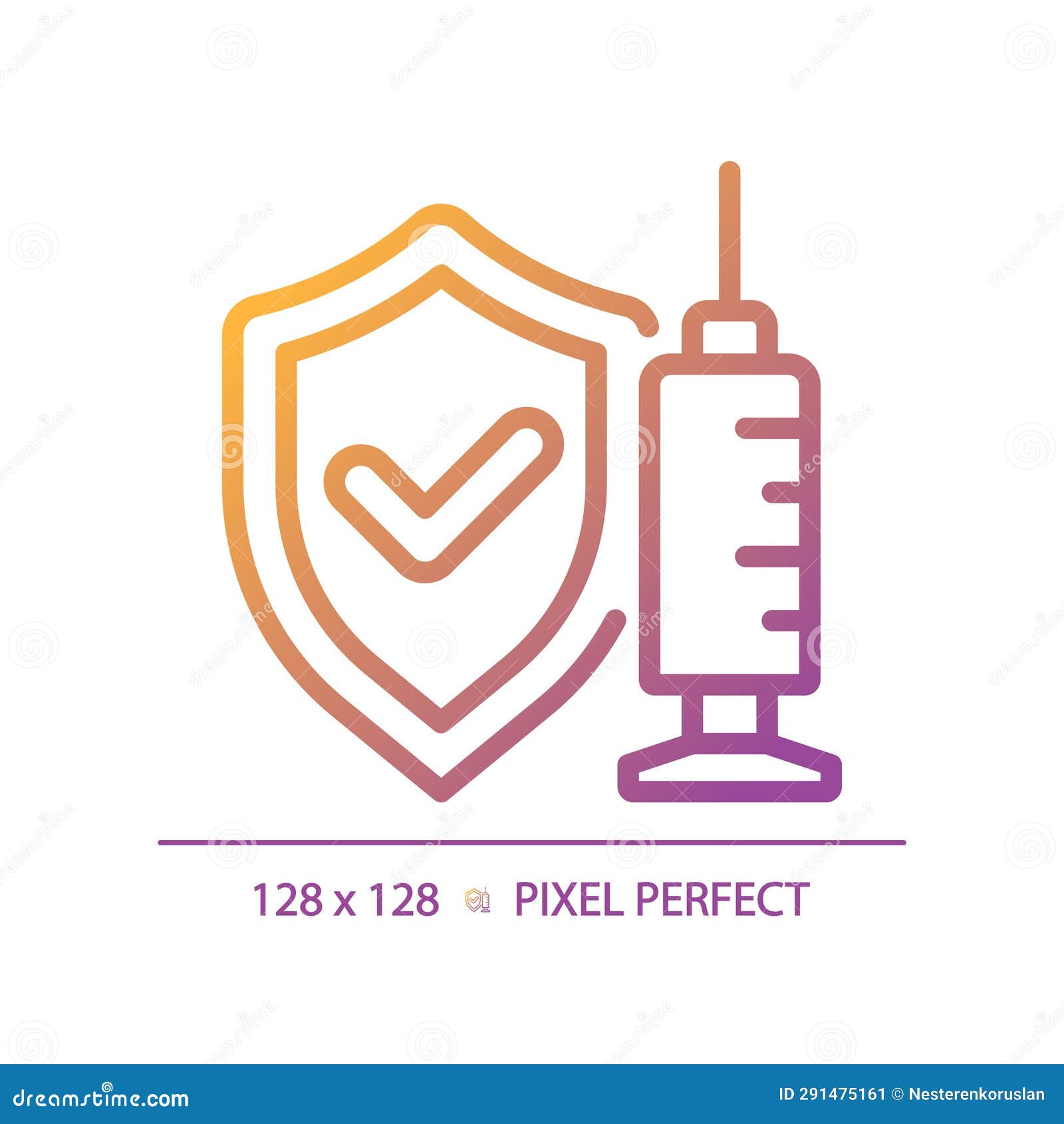 2D Simple Thin Line Gradient Vaccine Icon Stock Illustration ...