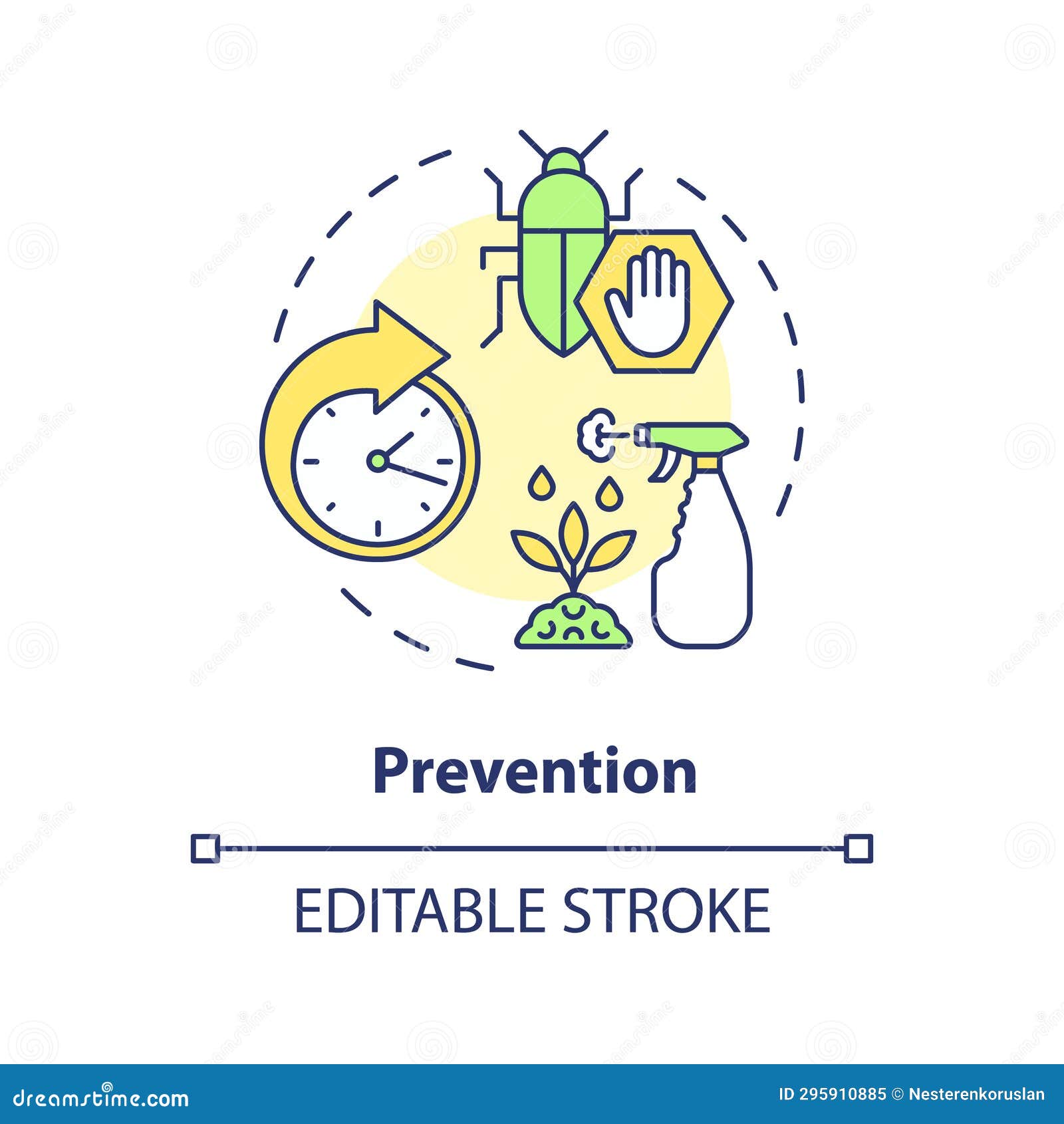 2D Simple Thin Line Icon Prevention Concept Stock Illustration ...
