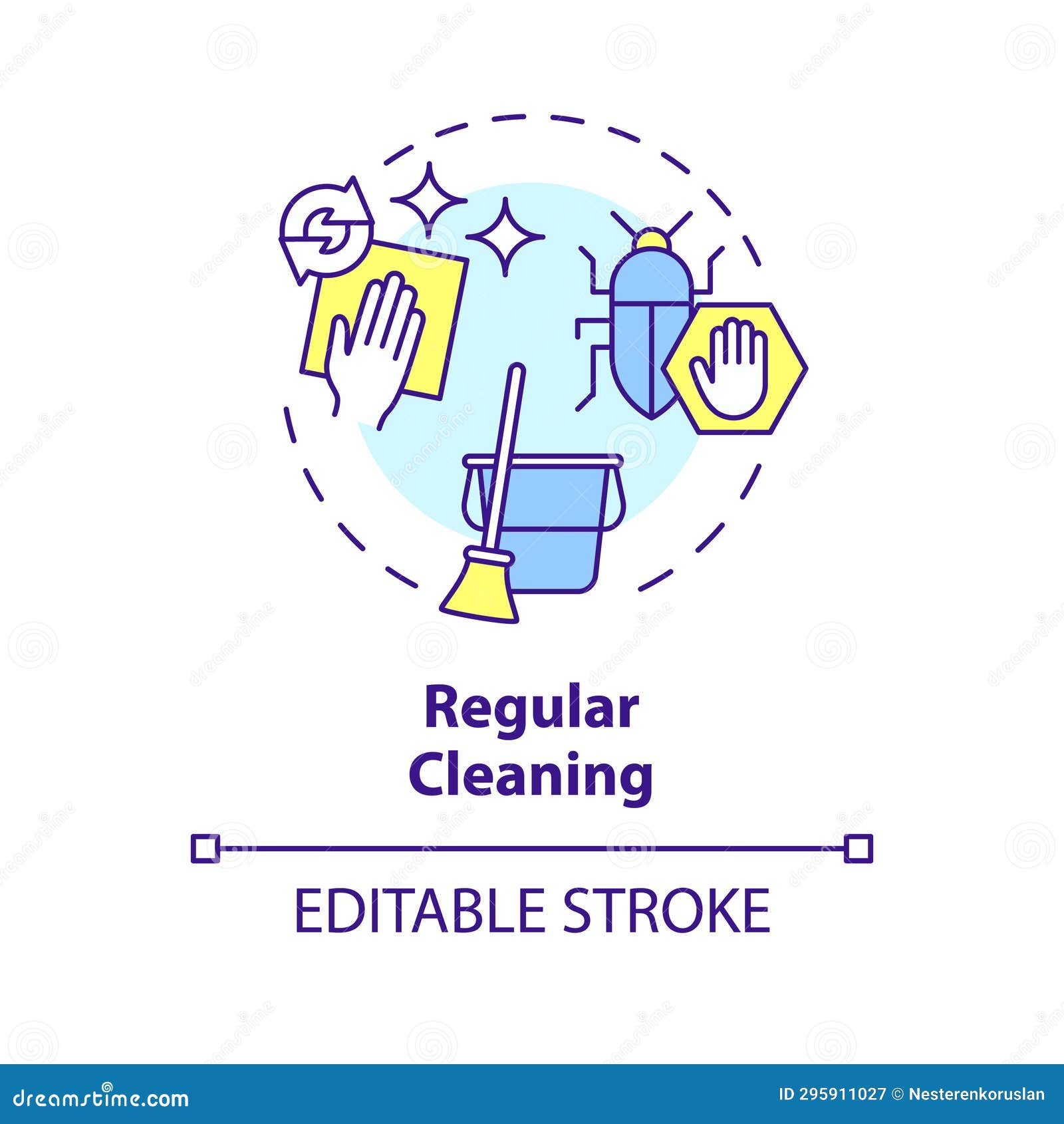 2D Simple Thin Line Icon Regular Cleaning Concept Stock Vector ...