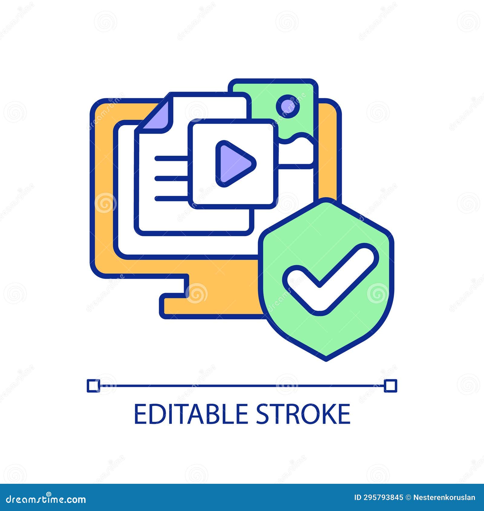 2D Simple Thin Line Online Content Regulations Icon Stock Illustration ...