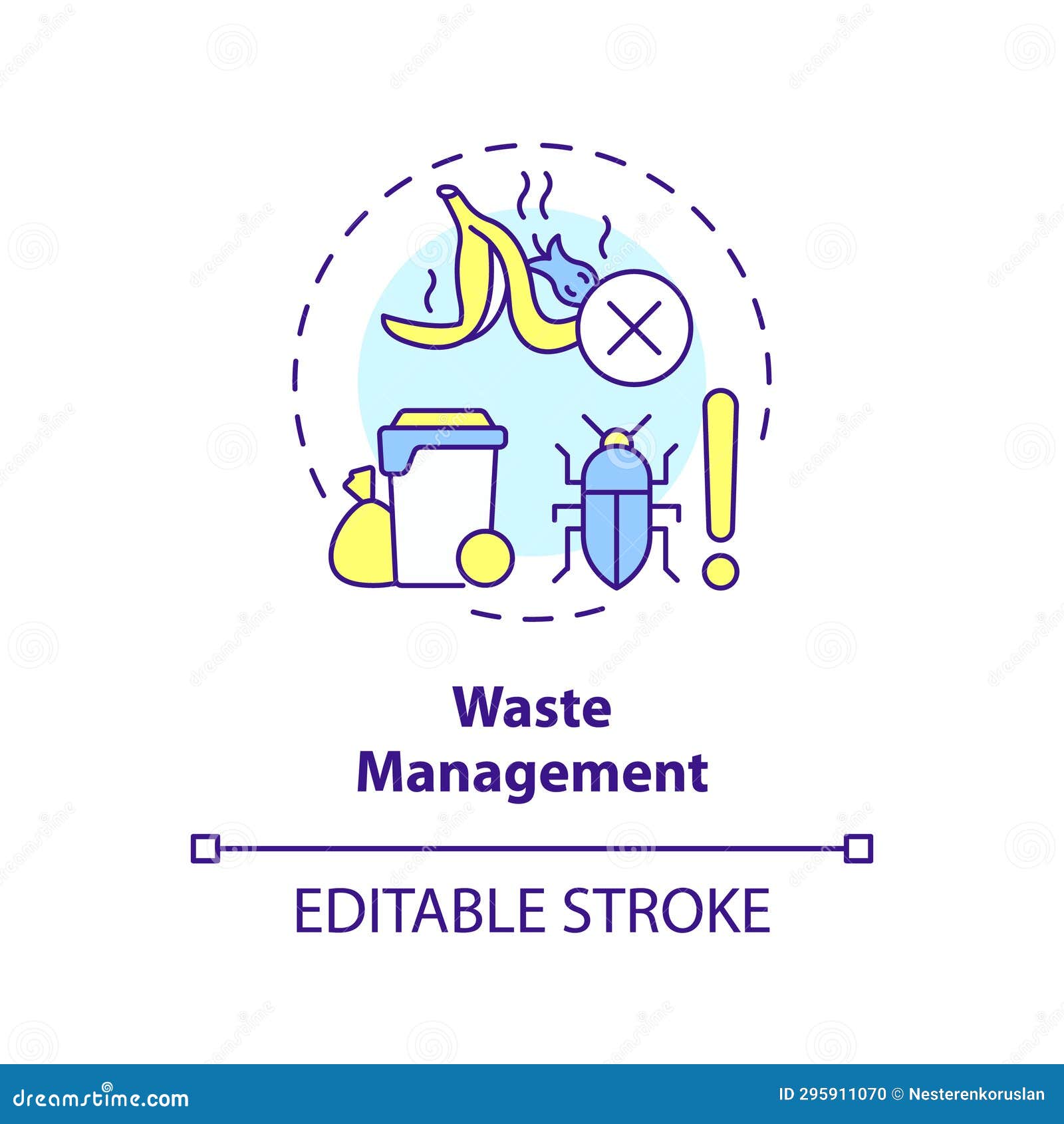 2D Simple Thin Line Waste Management Icon Concept Stock Vector ...