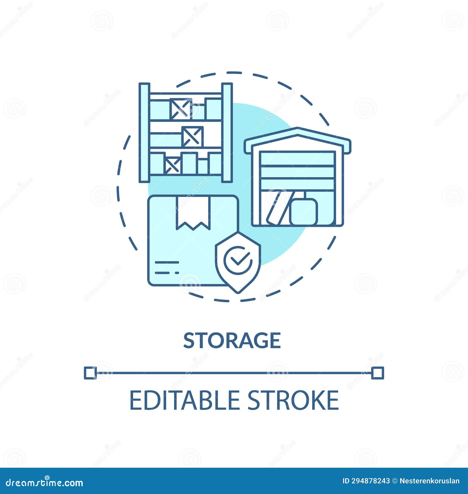 2D Simple Thin Linear Blue Storage Icon Stock Vector - Illustration of flat, creative: 294878243