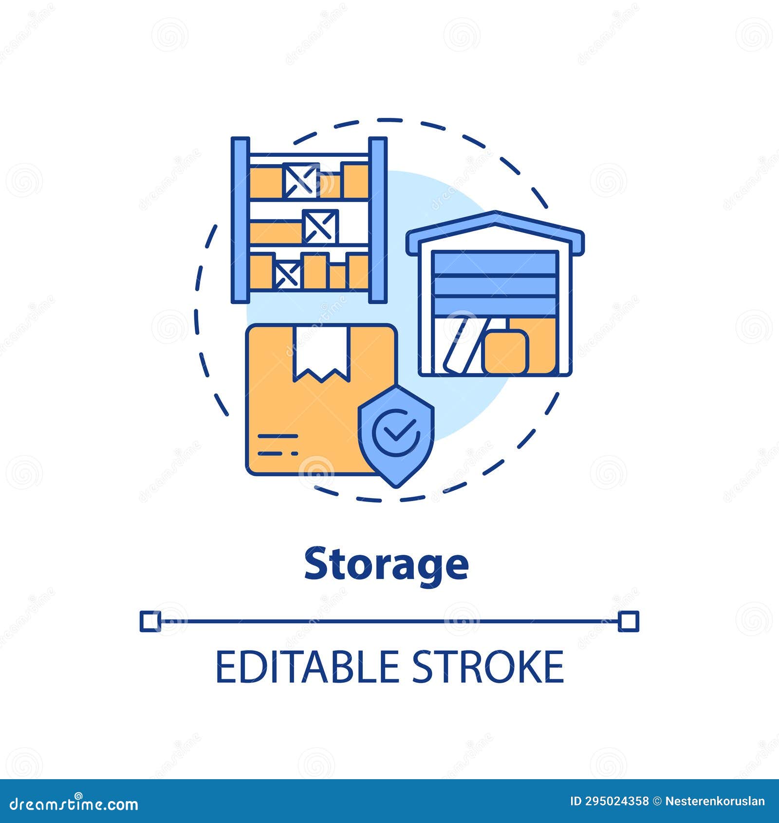 2D Simple Thin Linear Colorful Storage Icon Stock Illustration ...