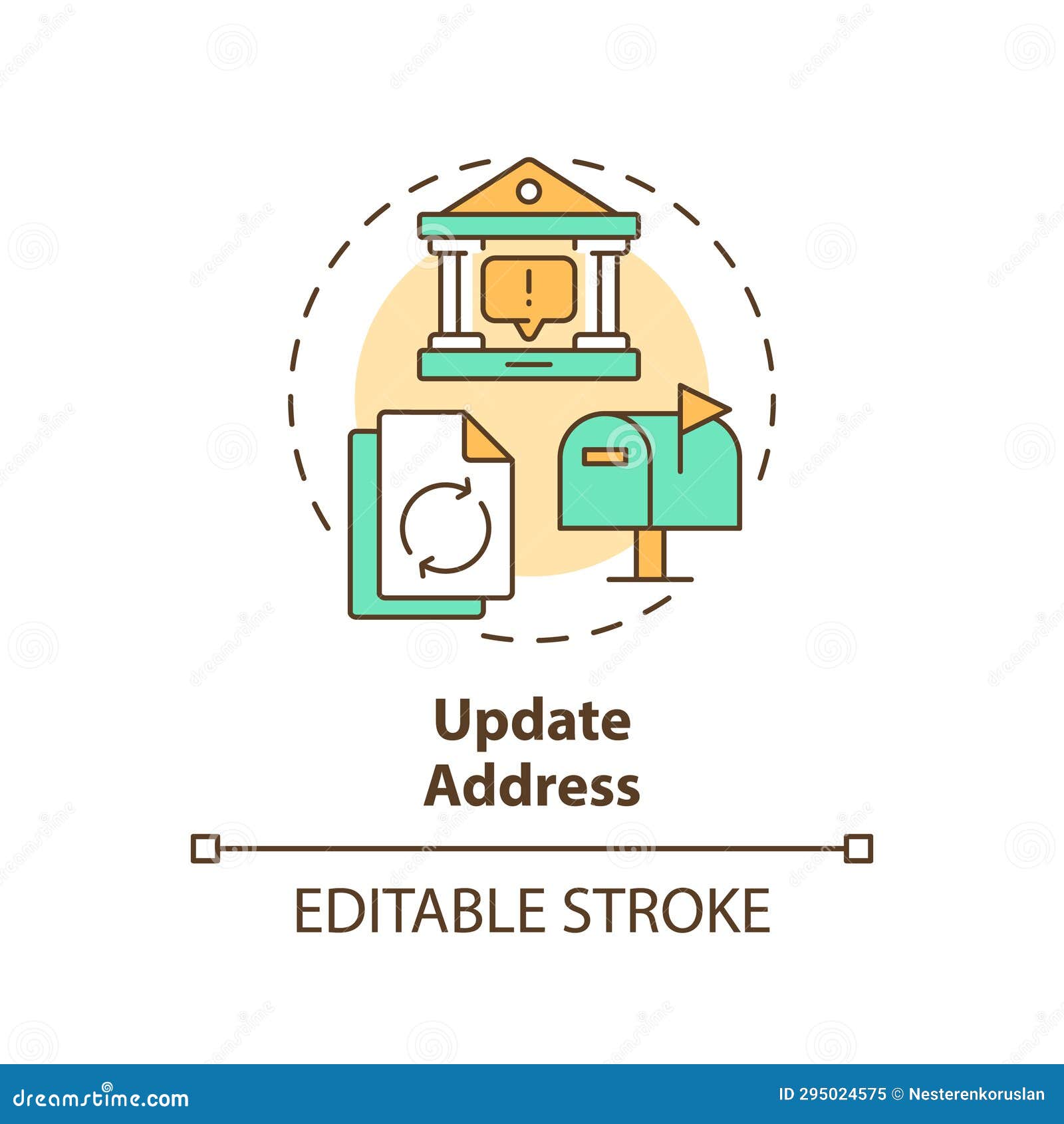 2D Simple Thin Linear Colorful Update Address Icon Stock Vector ...