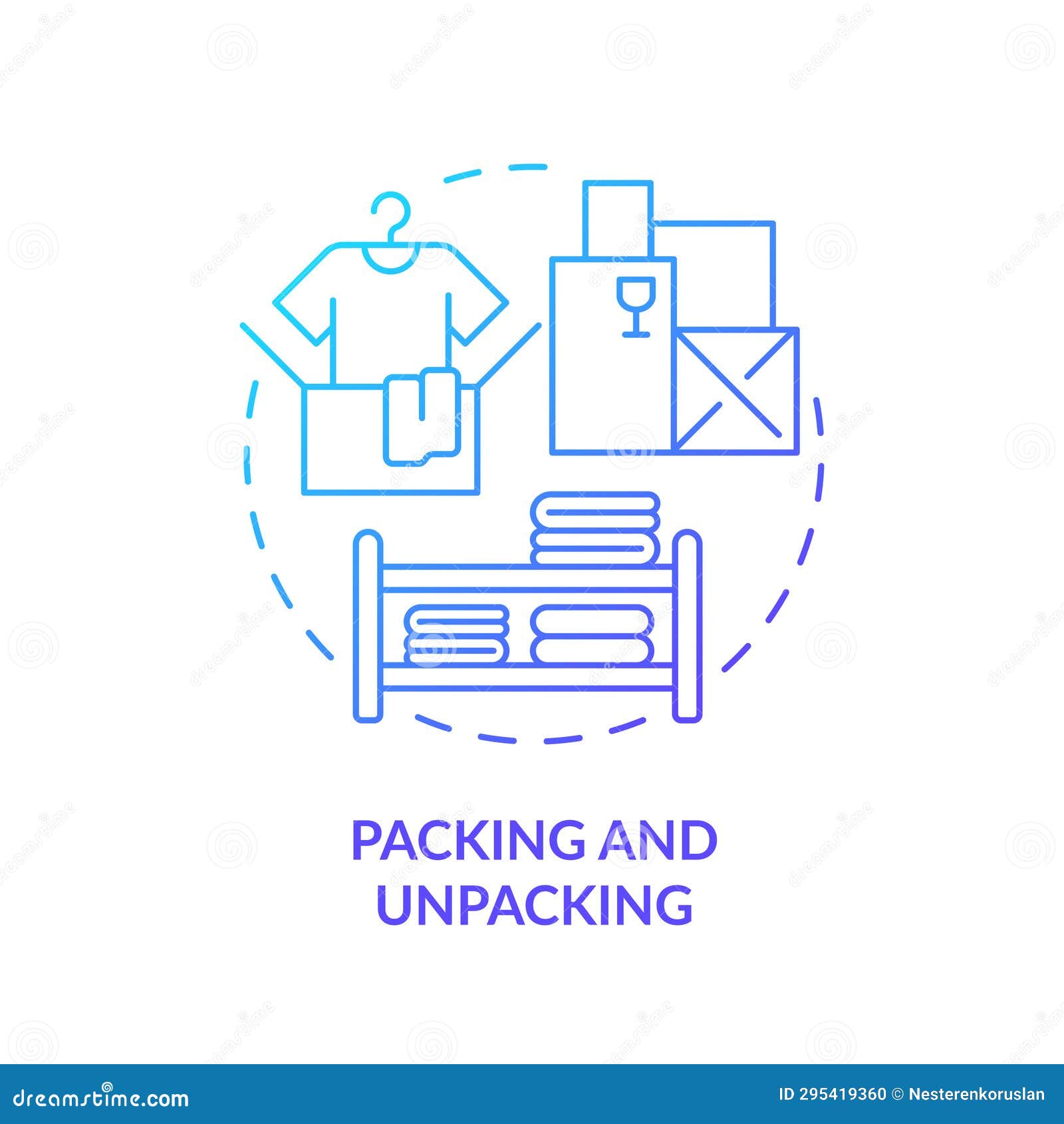 2D Simple Thin Linear Packing and Unpacking Gradient Icon Stock Vector - Illustration of ...