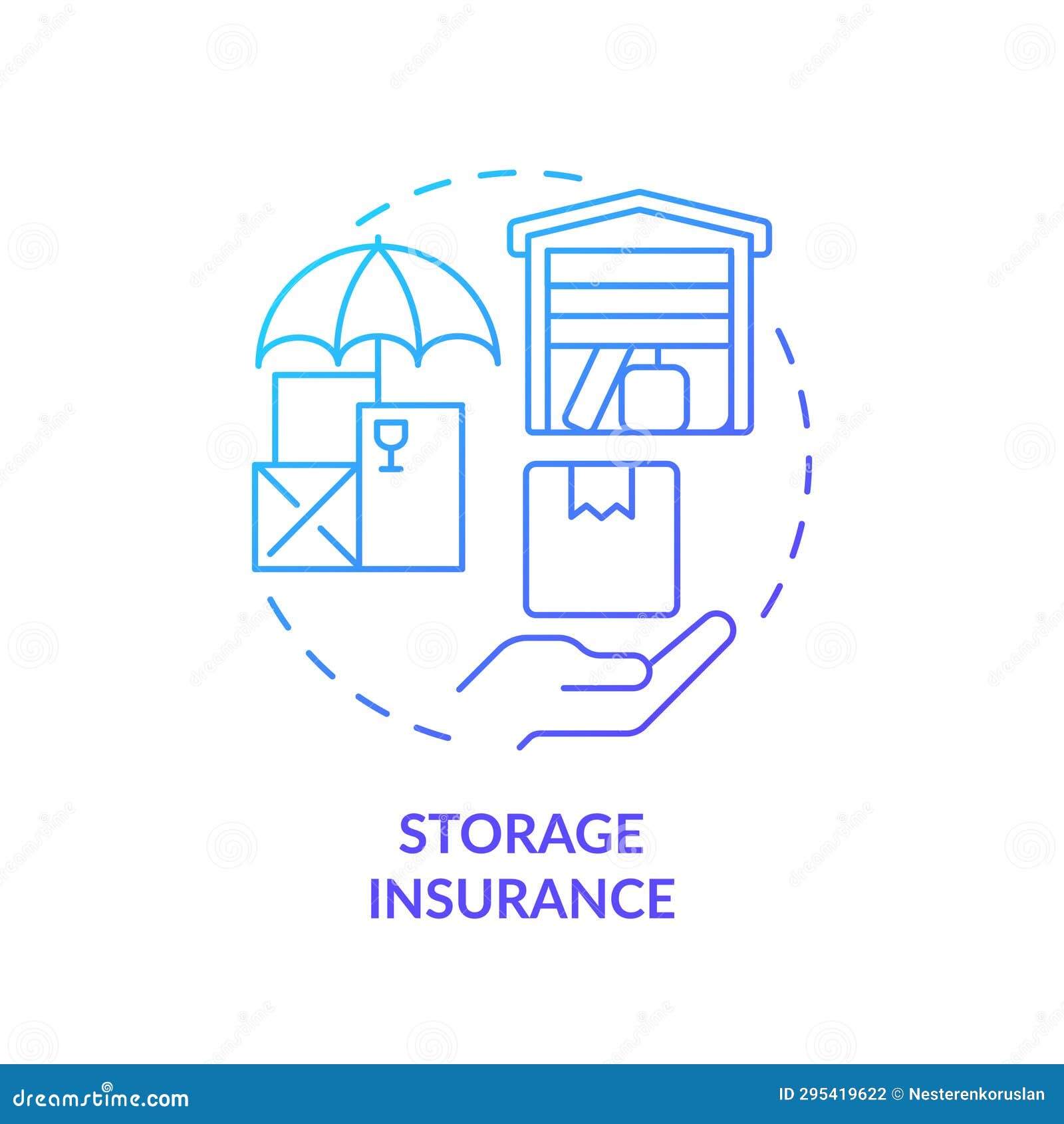 2D Simple Thin Linear Storage Insurance Gradient Icon Stock Vector ...