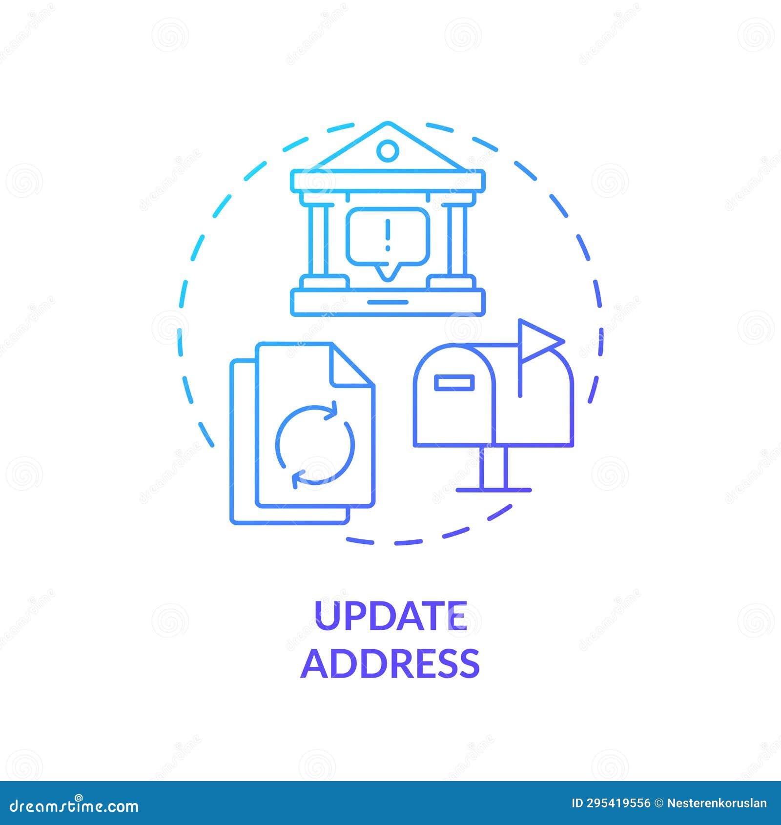 2D Simple Thin Linear Update Address Gradient Icon Stock Illustration ...