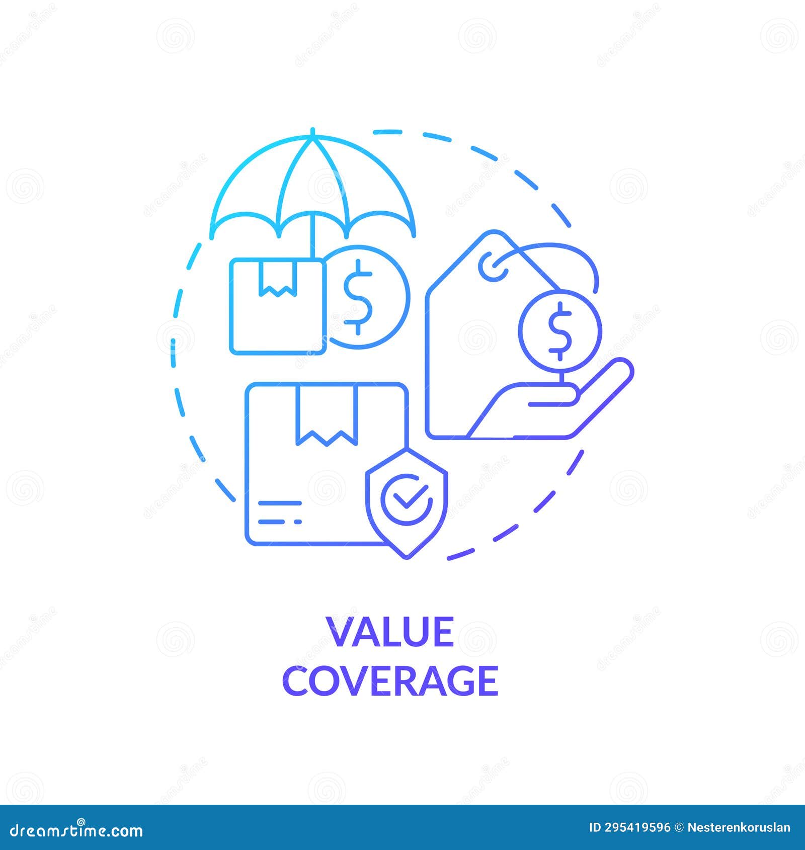 2D Simple Thin Linear Value Coverage Gradient Icon Stock Illustration ...