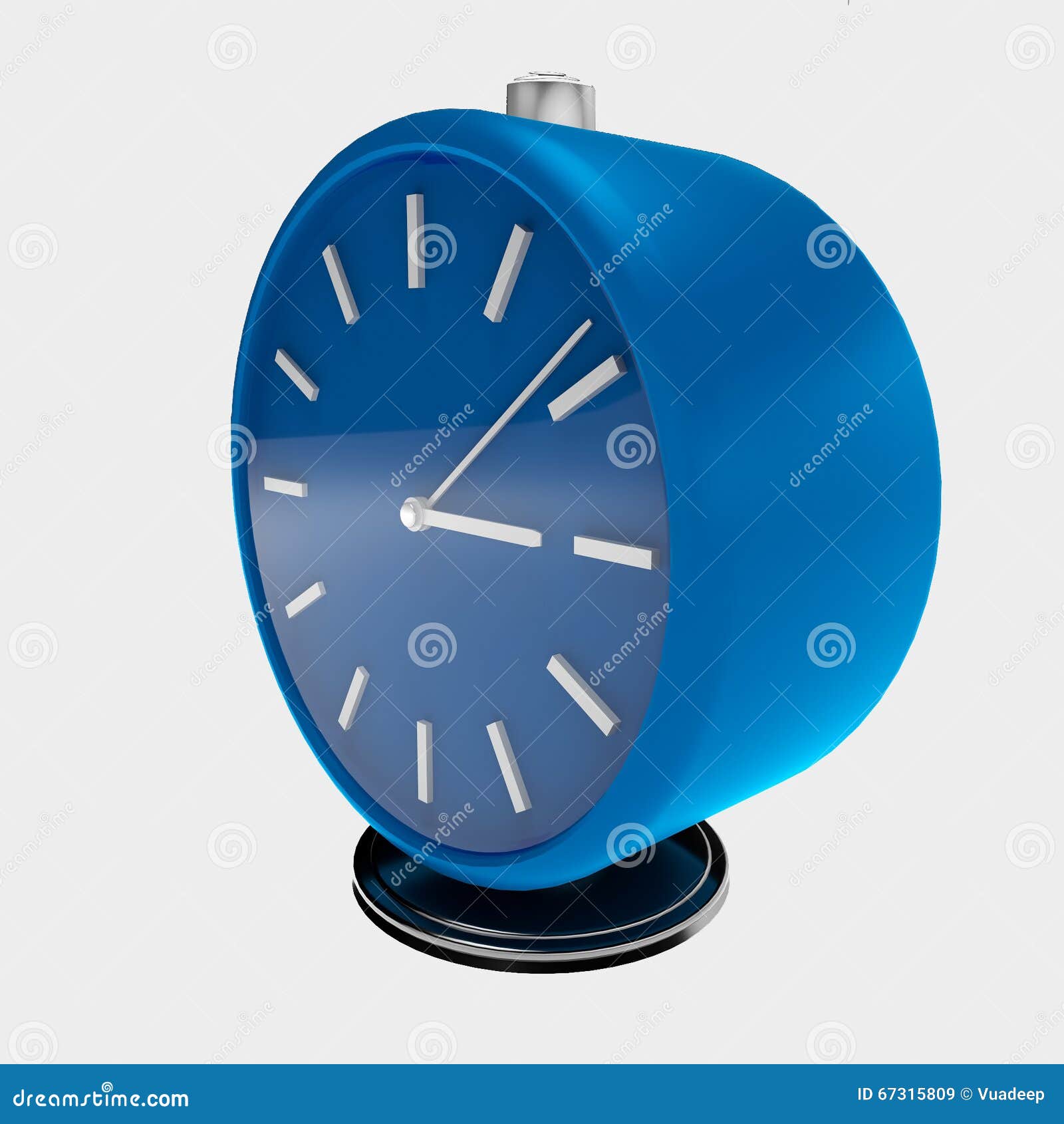 3d simply blue clock stock illustration. Illustration of deadline ...