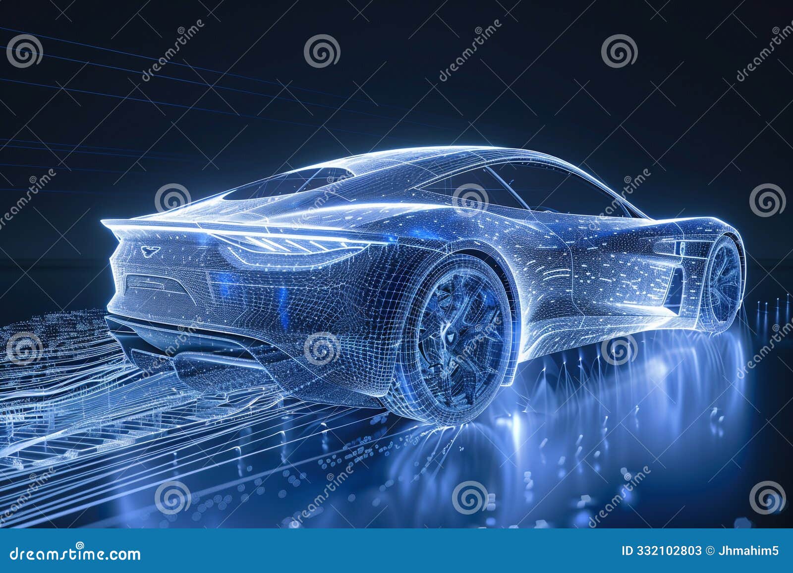 A 3D Simulation Showcasing the Airflow Around a Sleek Aerodynamically ...